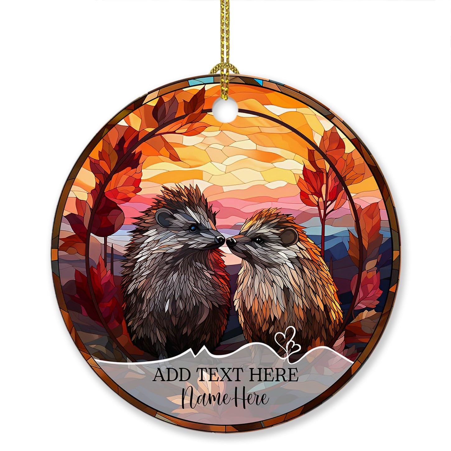 Personalized Mr & Mrs Hedgehog Christmas Together Ornament, I Love You ...