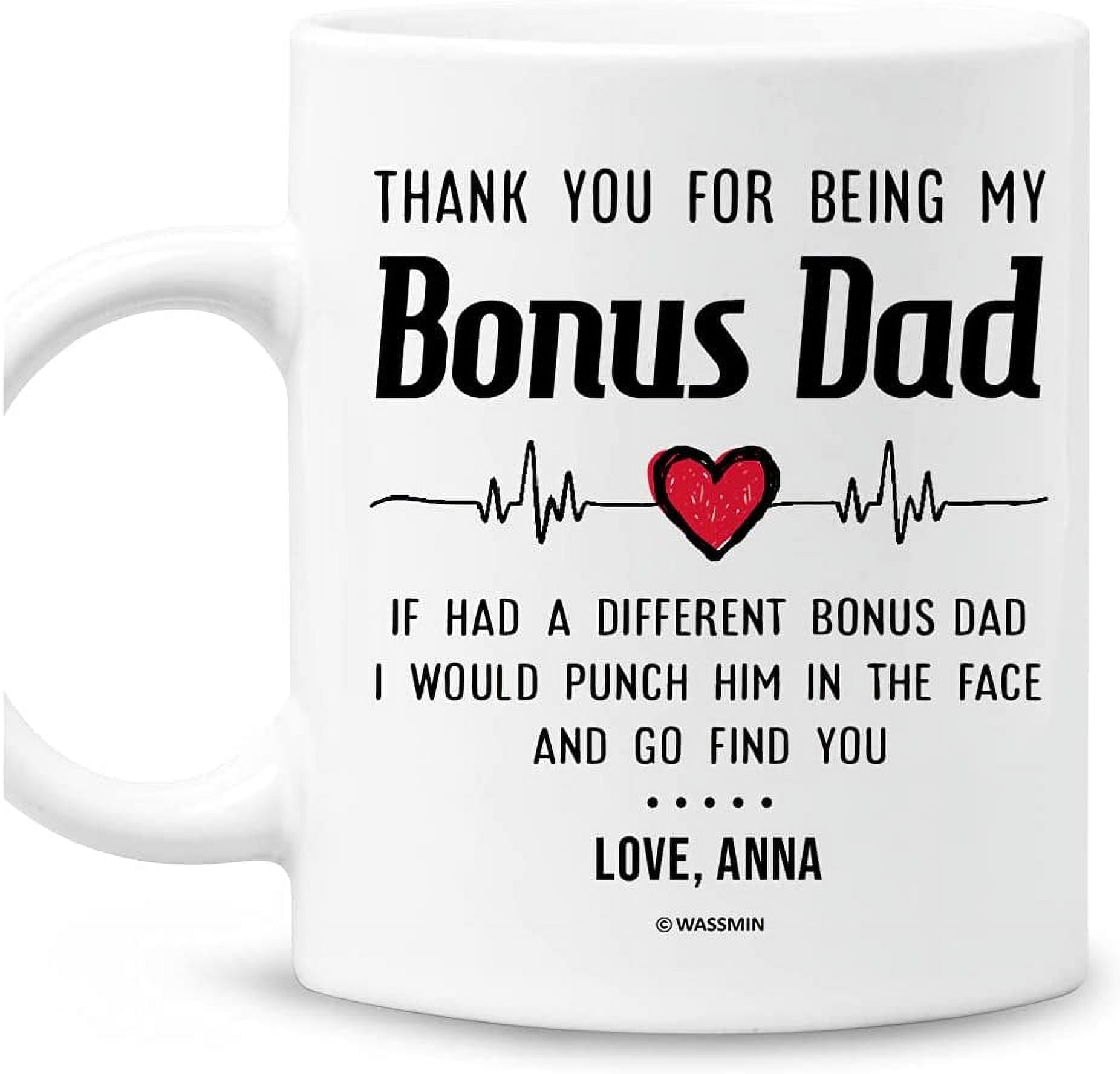 Personalized Mug Funny Father's Day Thanks for Being My Best Bonus Dad ...