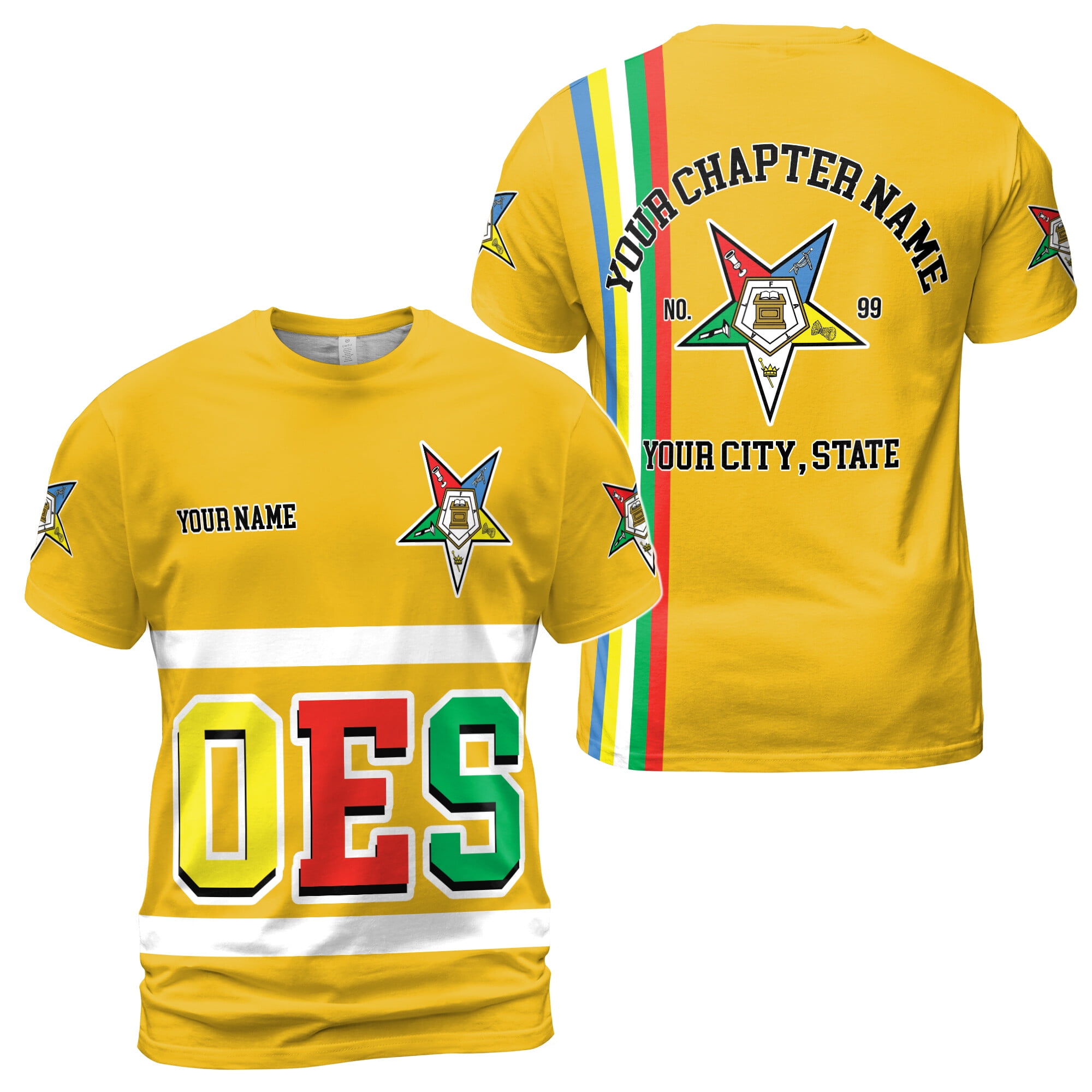 Personalized Multi-color Order of the Eastern Star OES AF&AM T-shirt S ...