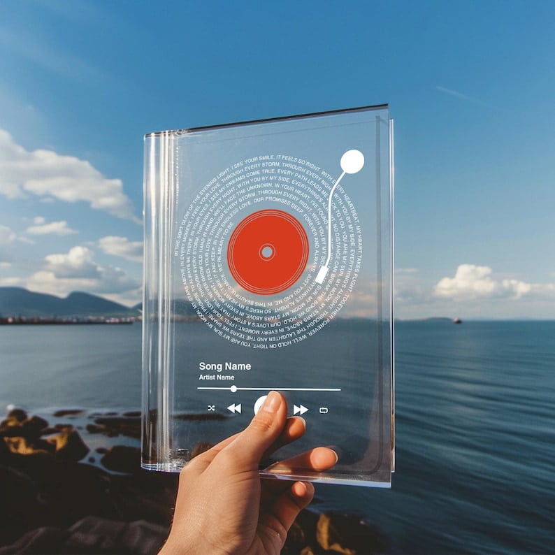 Personalized Music Lyrics Book Shaped Flower Vase, Custom Vinyl Lyrics ...