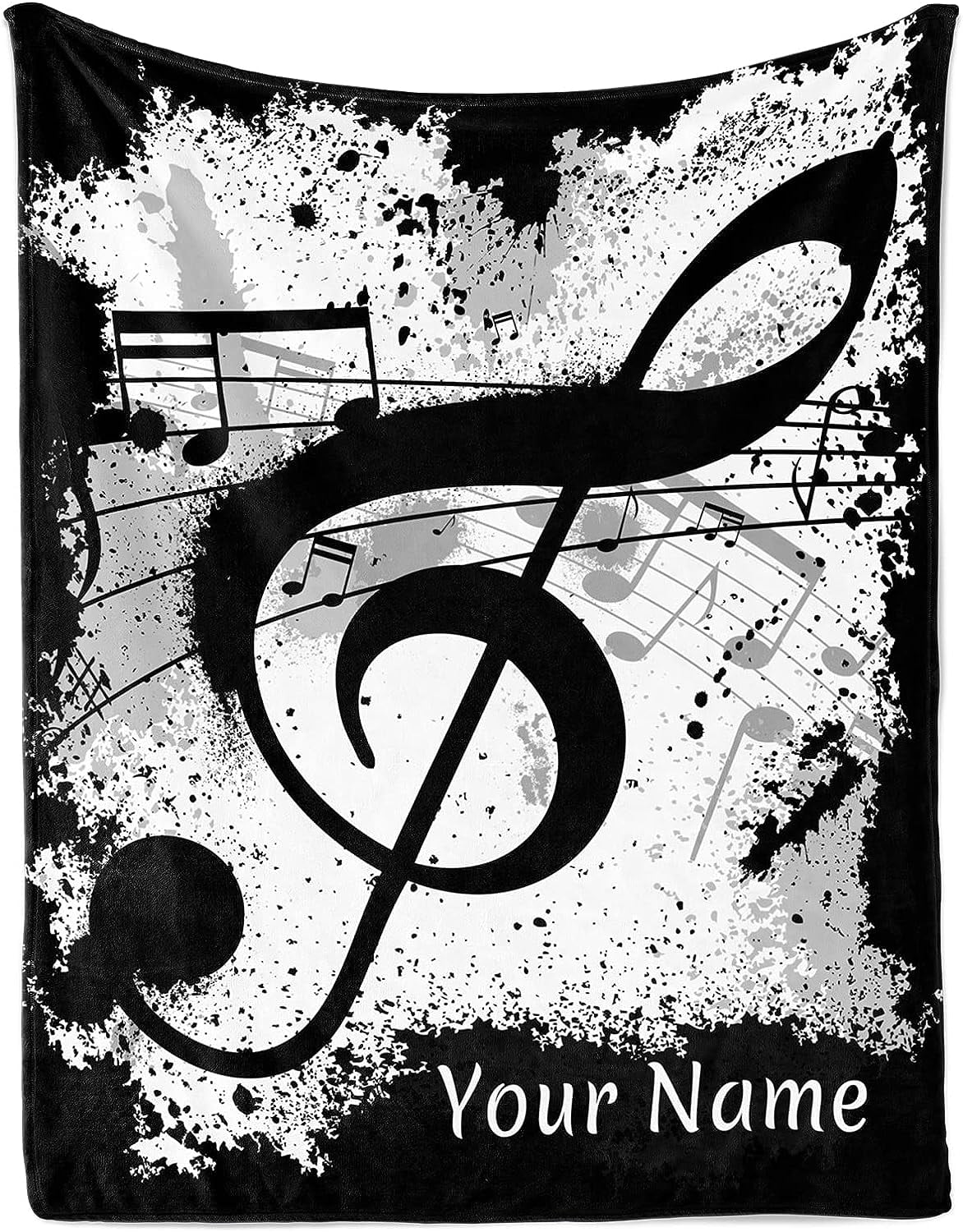 Personalized Music Note Blanket Custom Throw Blanket with Your Name for ...