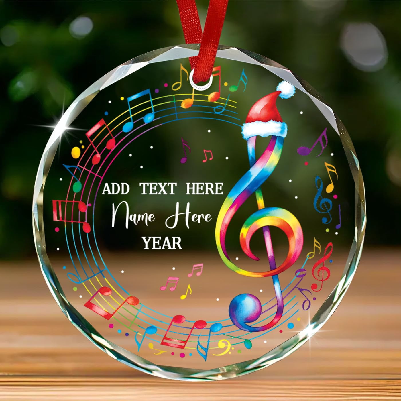 Personalized Music Note Ornament, Colorful Notes Christmas Ornaments ...