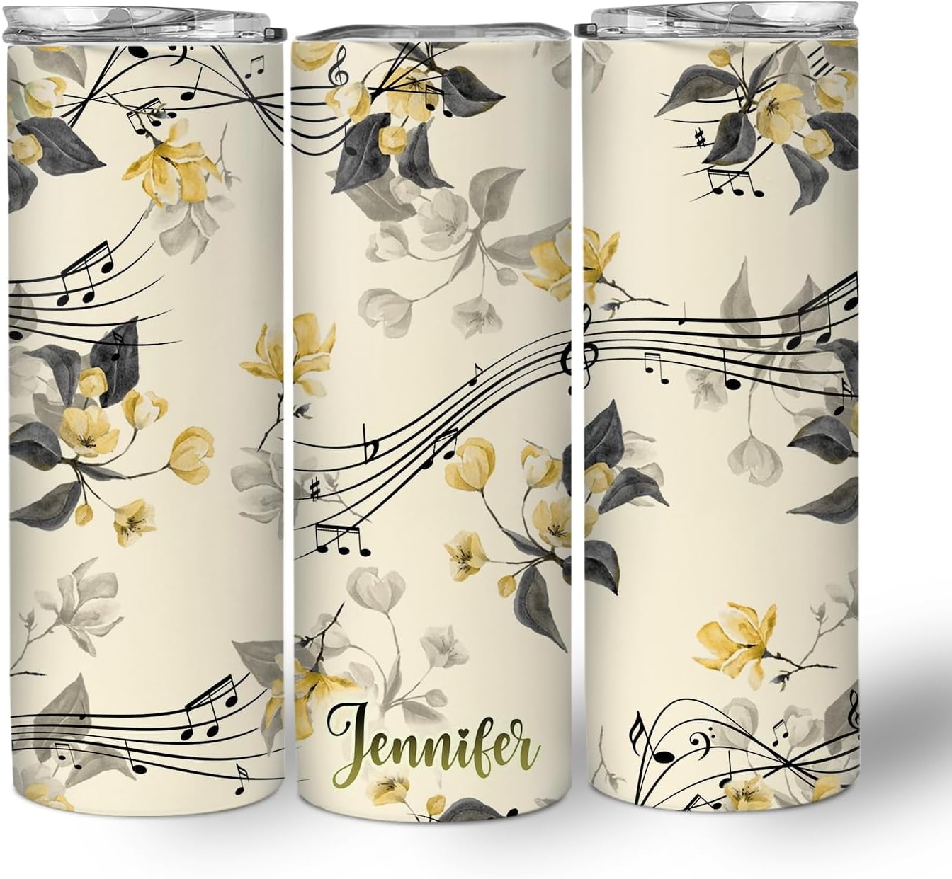 Personalized Music Notes Skinny Tumbler Gifts - Customized Music Notes ...