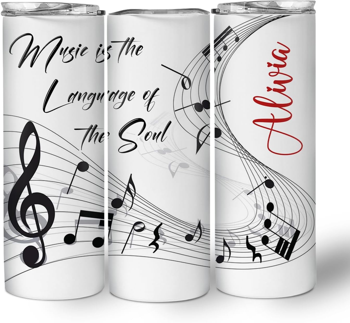 Personalized Music Notes Skinny Tumbler Gifts - Customized Music Notes ...