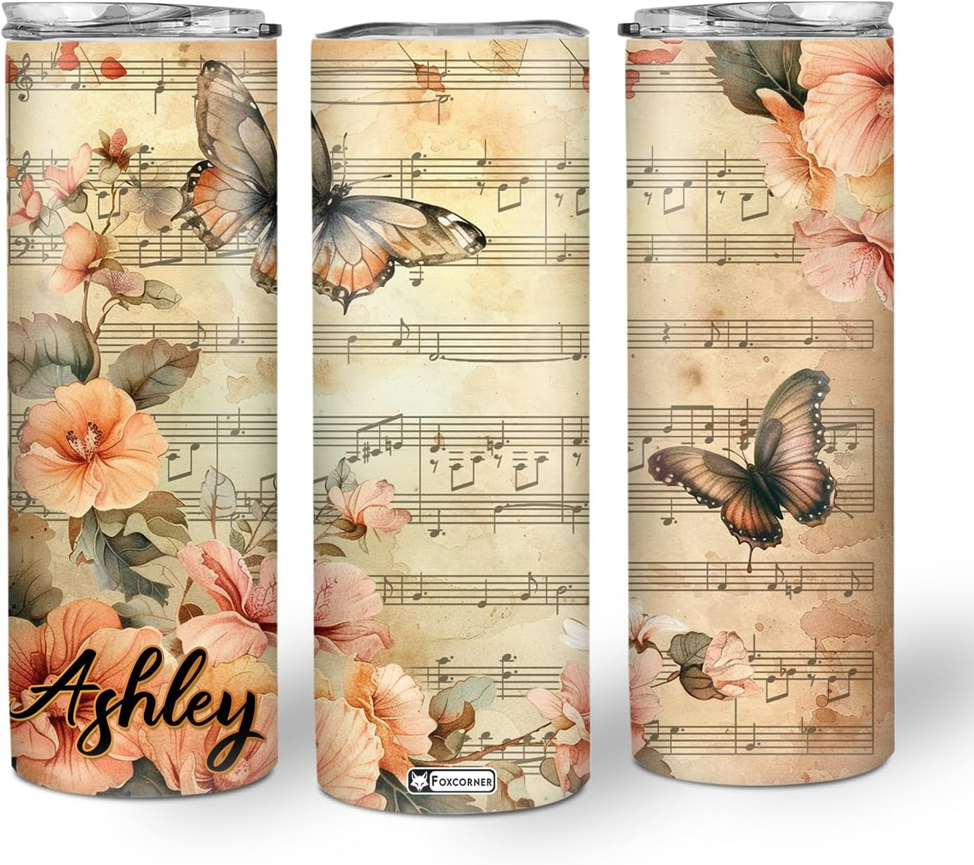 Personalized Music Notes Skinny Tumbler Gifts - Customized Music Notes ...