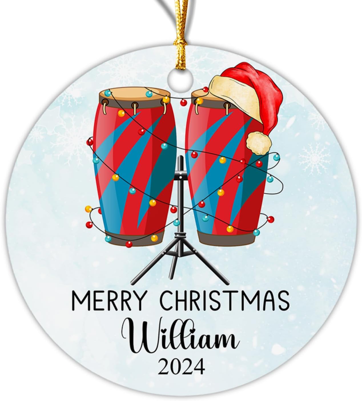 Personalized Musical Instrument Christmas Ornament, Conga Ornament 2025 ...