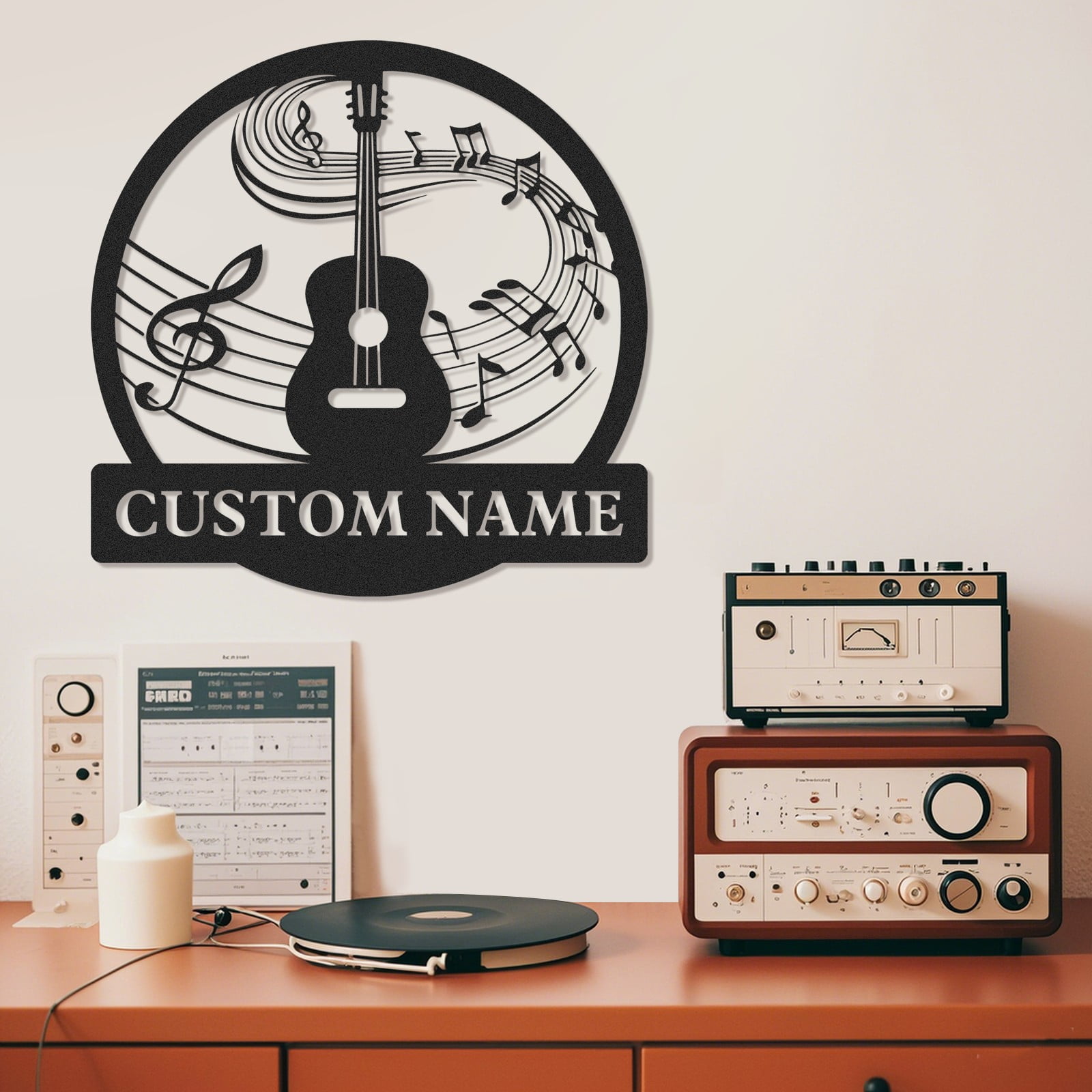 Personalized Musical Note Metal Sign, Music Art Wall Decor, Custom ...