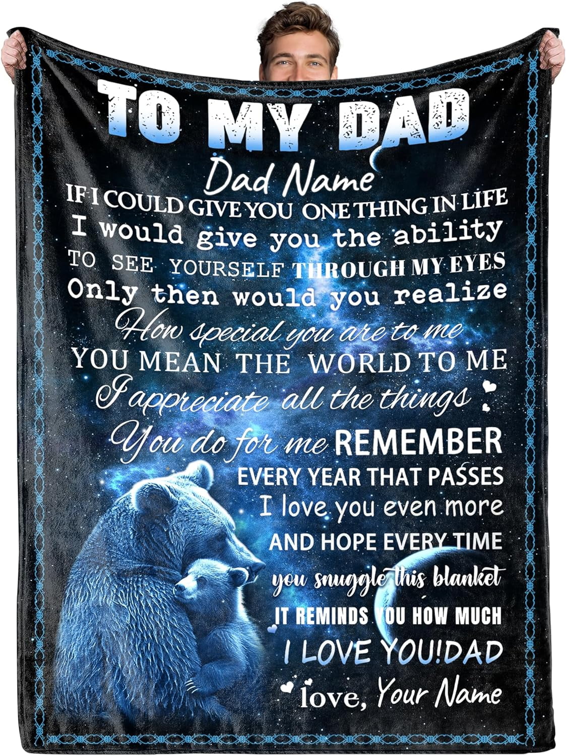 Personalized to My Dad Blanket from Daughter, Lion Blanket for Fathers ...