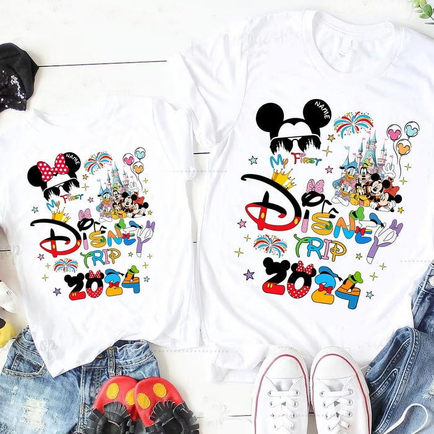 Personalized My First Disney Trip 2025 Shirt, Mickey and Friends Disney World Balloon T-shirt ...