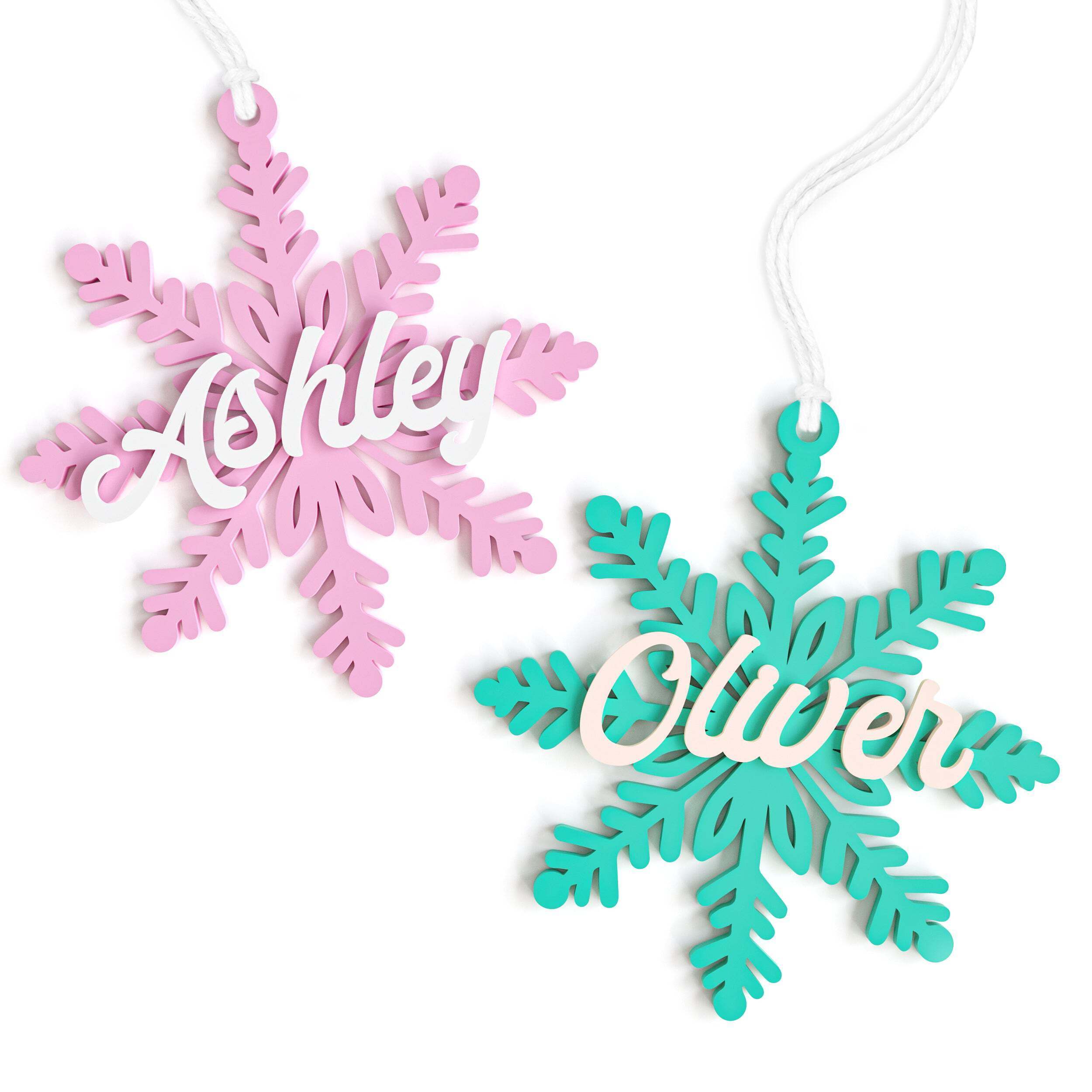Personalized Name Acrylic Snowflake Gift Tag - Walmart.com