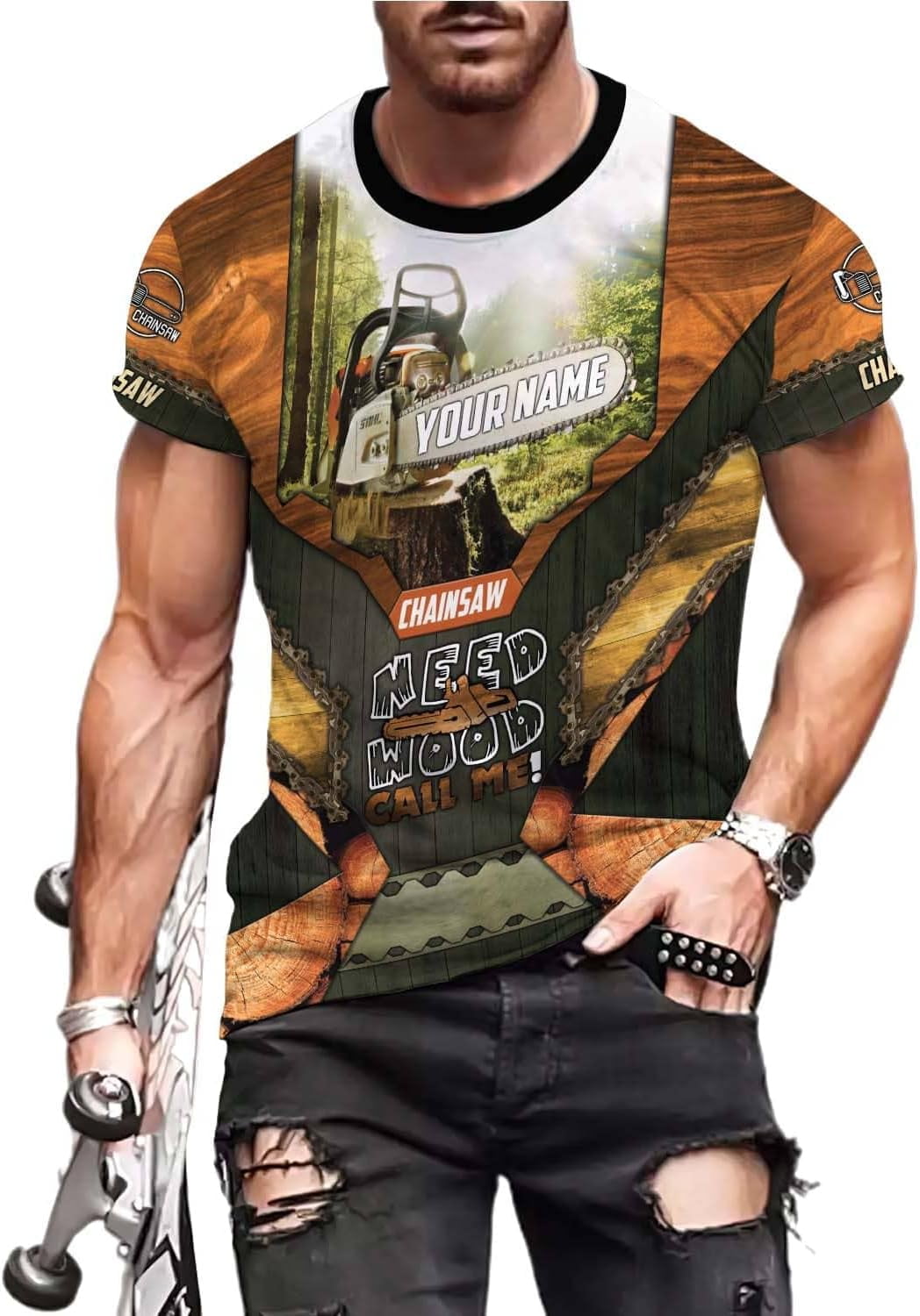 Personalized Name Arborist Shirts 3D, Cool Lumberjack Art Men Women ...