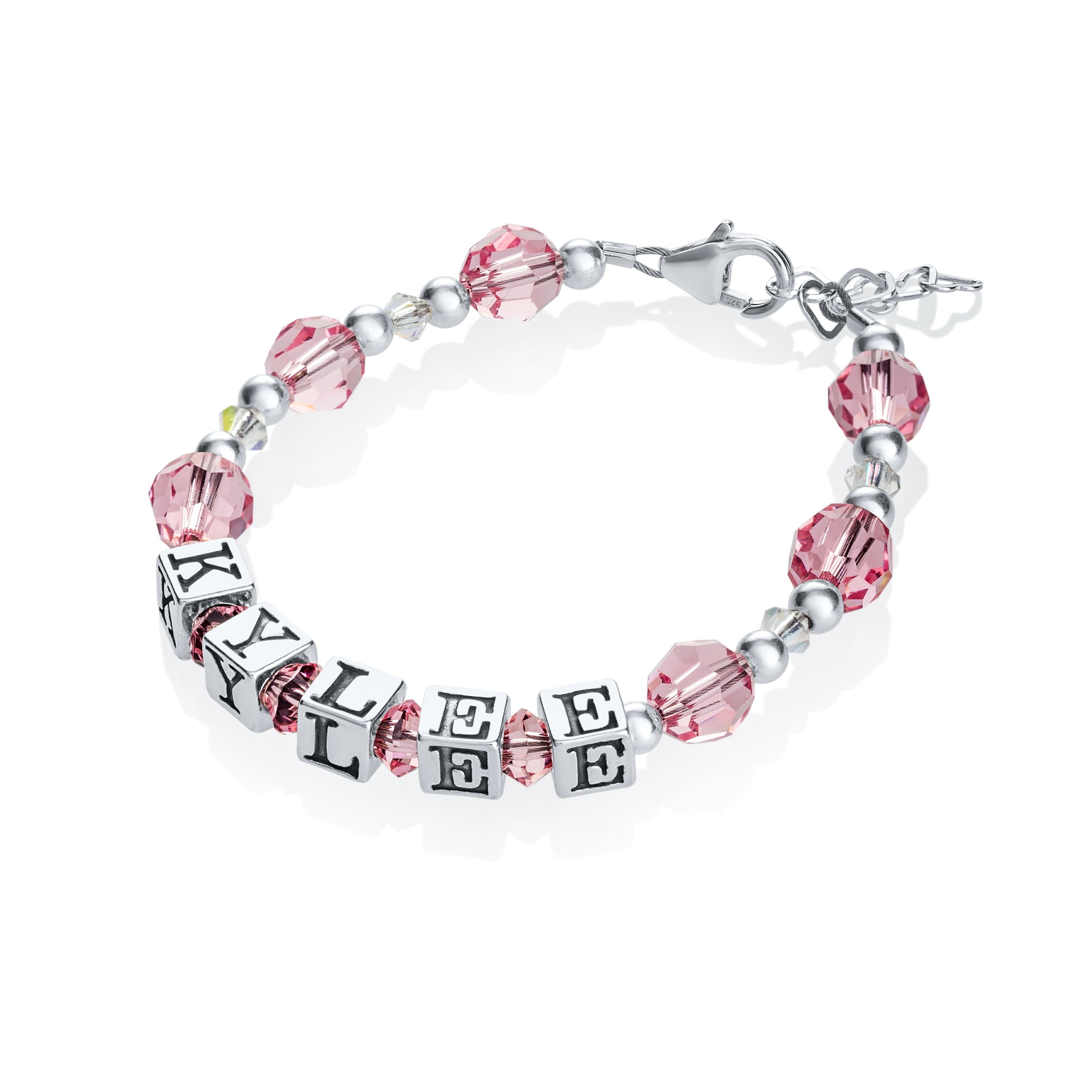 Personalized Name Baby Bracelet Sterling Silver and European Crystals ...