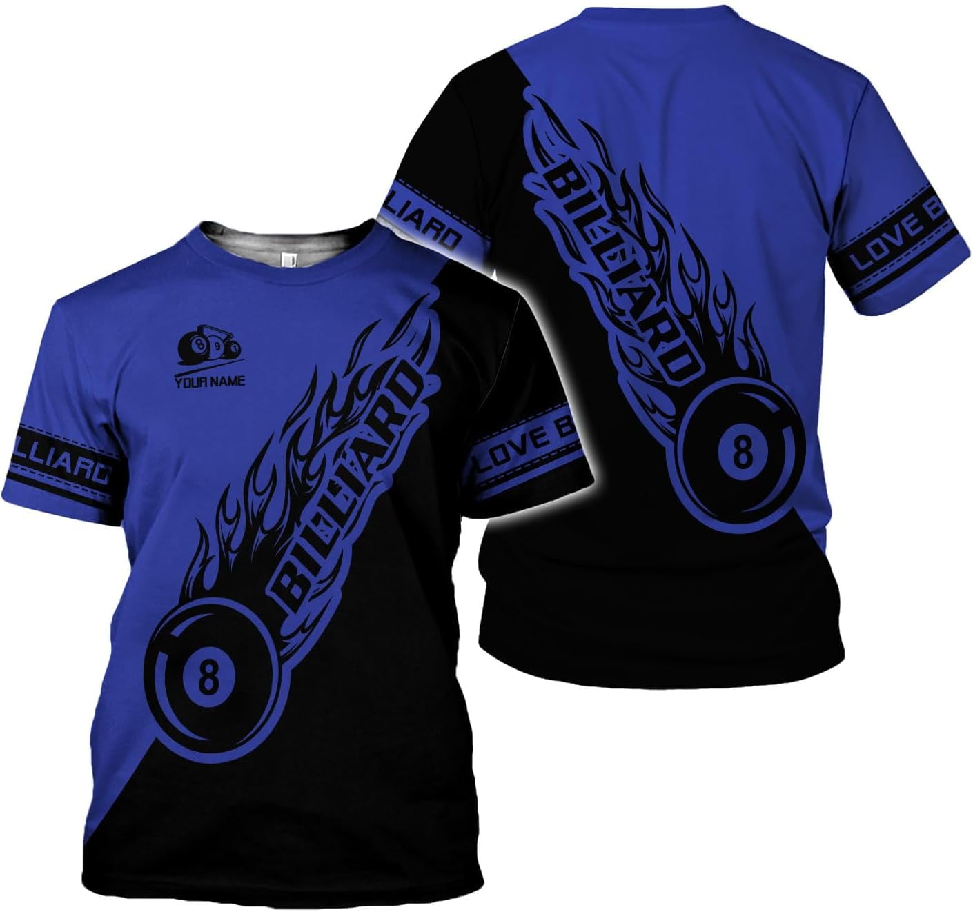 Personalized Name Billiard Shirts 3D, Billiards Shirt 8 Ball Billiard ...