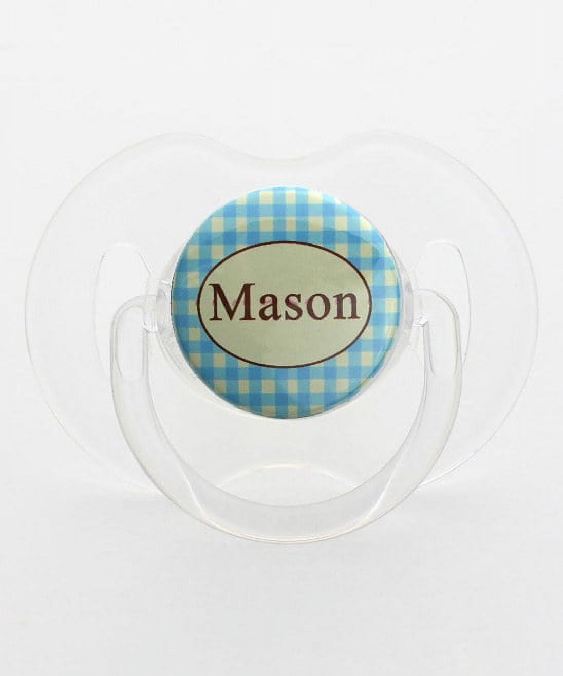 Personalized Name Blue and Ivory Plaid Pacifier - Walmart.com