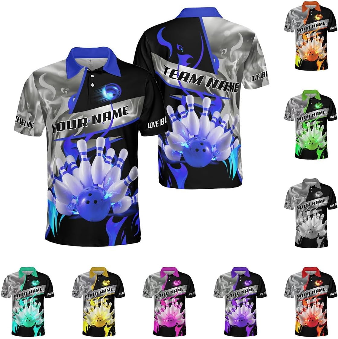 Personalized Name Bowling Polo Shirts 3D for Men and Women, Bowling ...