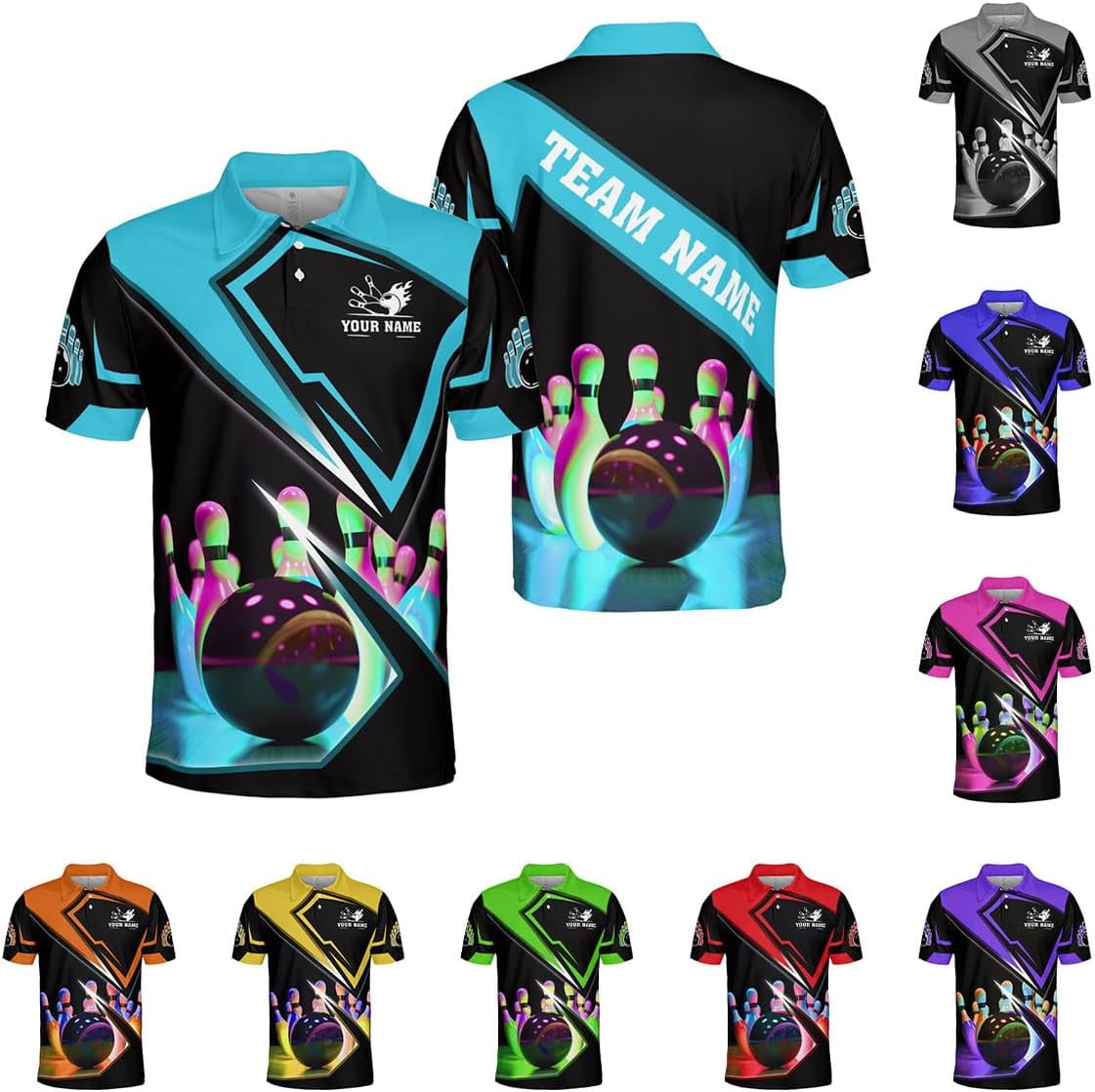 Personalized Name Bowling Polo Shirts 3D for Men and Women, Bowling ...