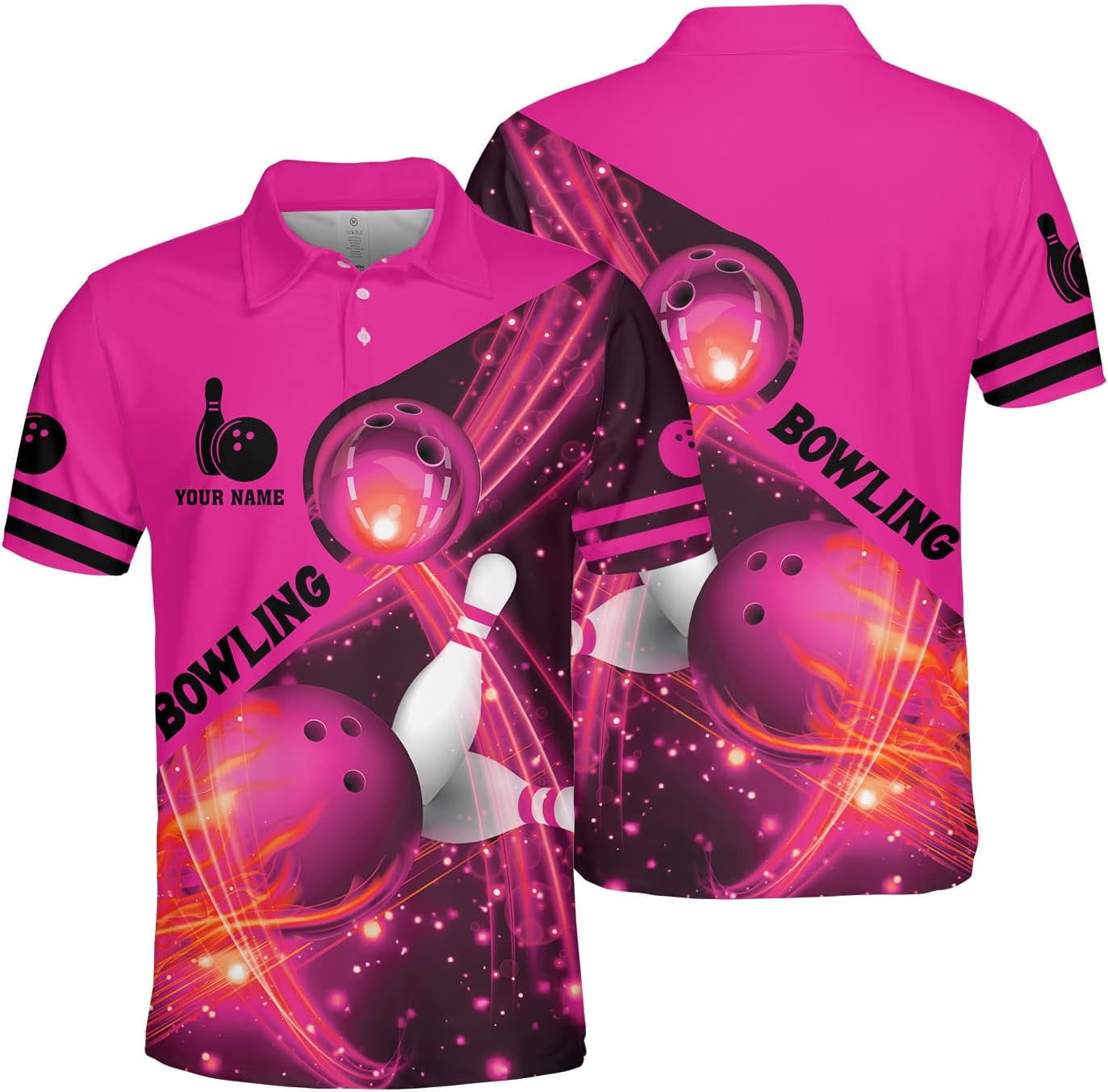 Personalized Name Bowling Polo Shirts 3D for Men and Women, Bowling ...