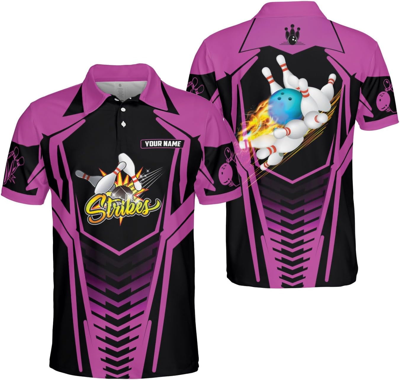 Personalized Name Bowling Polo Shirts 3D for Men and Women, Bowling ...