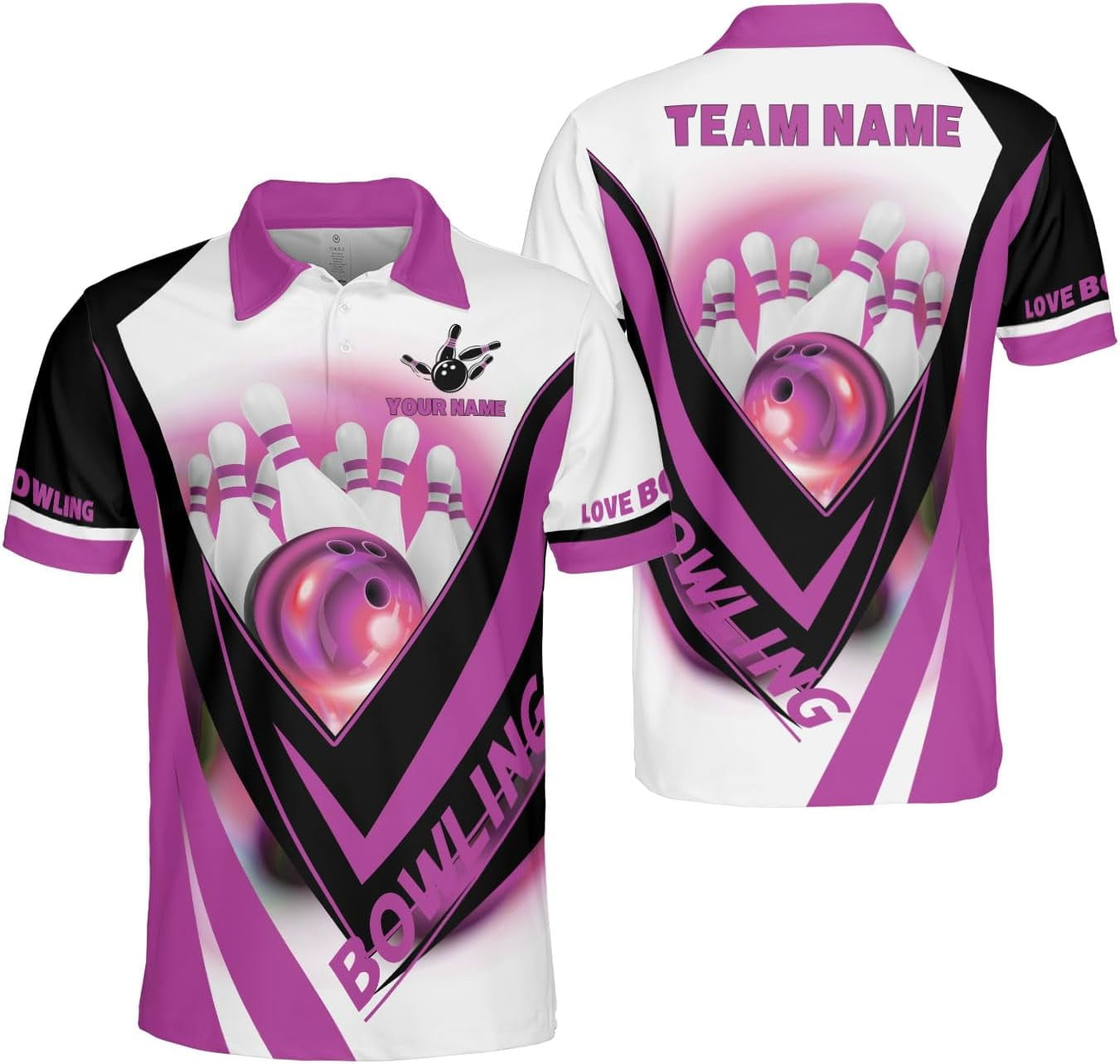 Personalized Name Bowling Polo Shirts 3D for Men and Women, Bowling ...