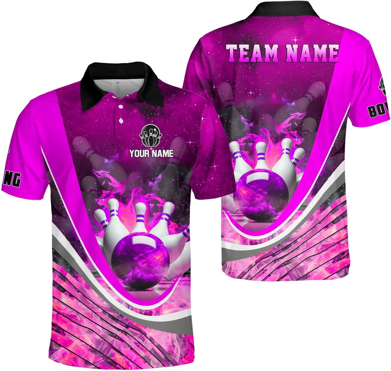 Personalized Name Bowling Polo Shirts 3D for Men and Women, Bowling ...
