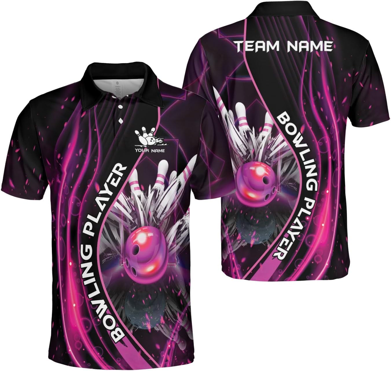 Personalized Name Bowling Polo Shirts 3D for Men and Women, Bowling ...
