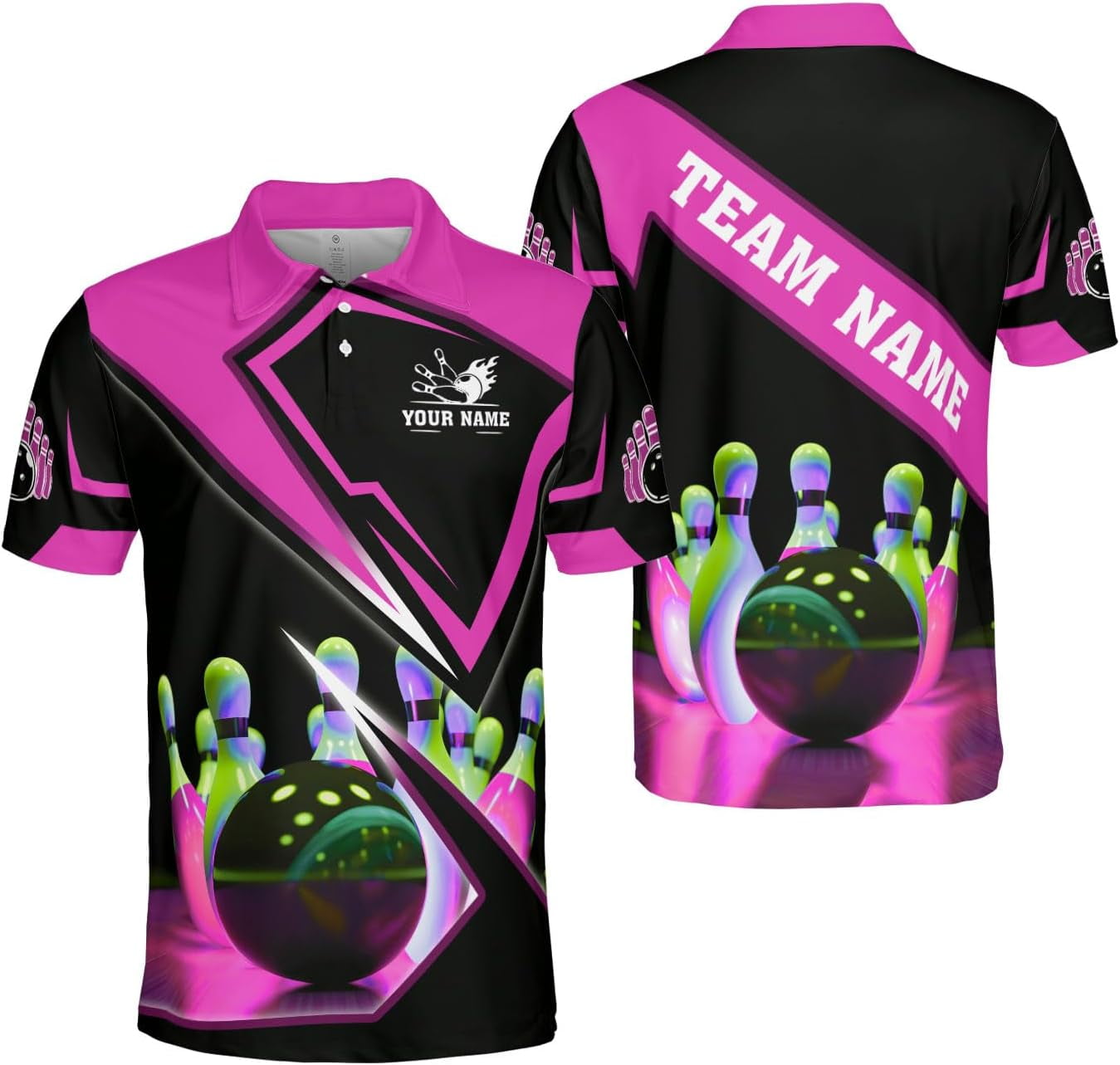 Personalized Name Bowling Polo Shirts 3D for Men and Women, Bowling ...
