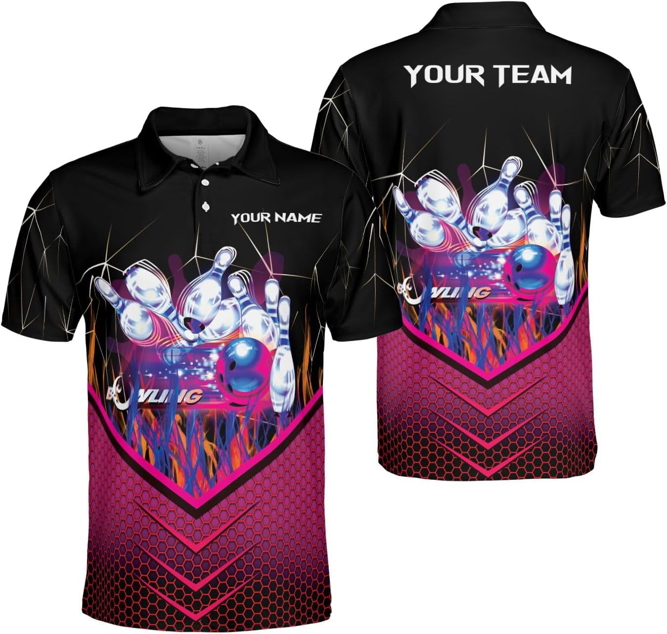 Personalized Name Bowling Polo Shirts 3D for Men and Women, Bowling ...