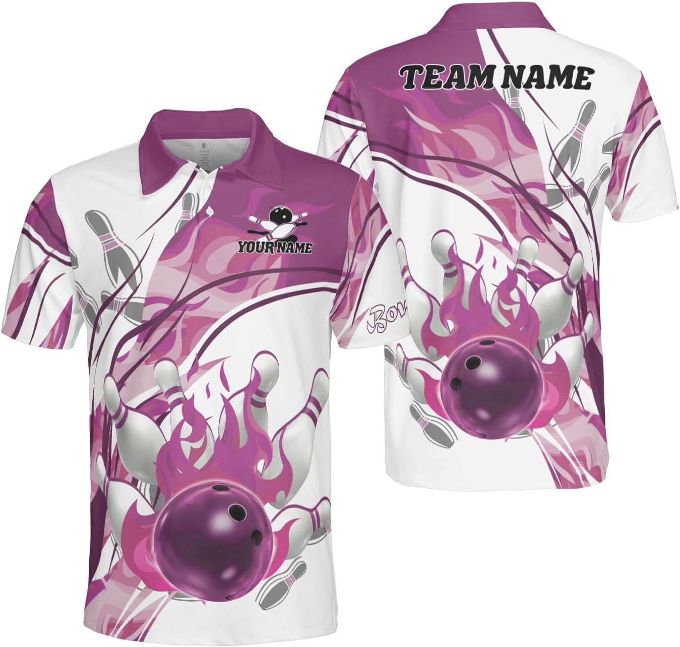 Personalized Name Bowling Polo Shirts 3D for Men and Women, Bowling ...