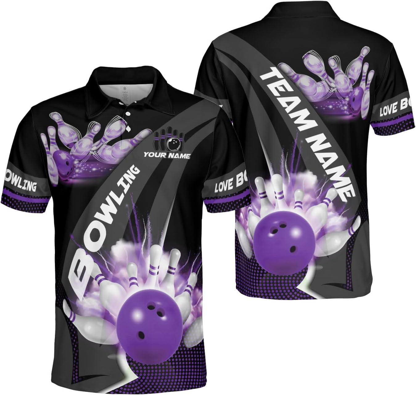 Personalized Name Bowling Polo Shirts 3D for Men and Women, Bowling ...