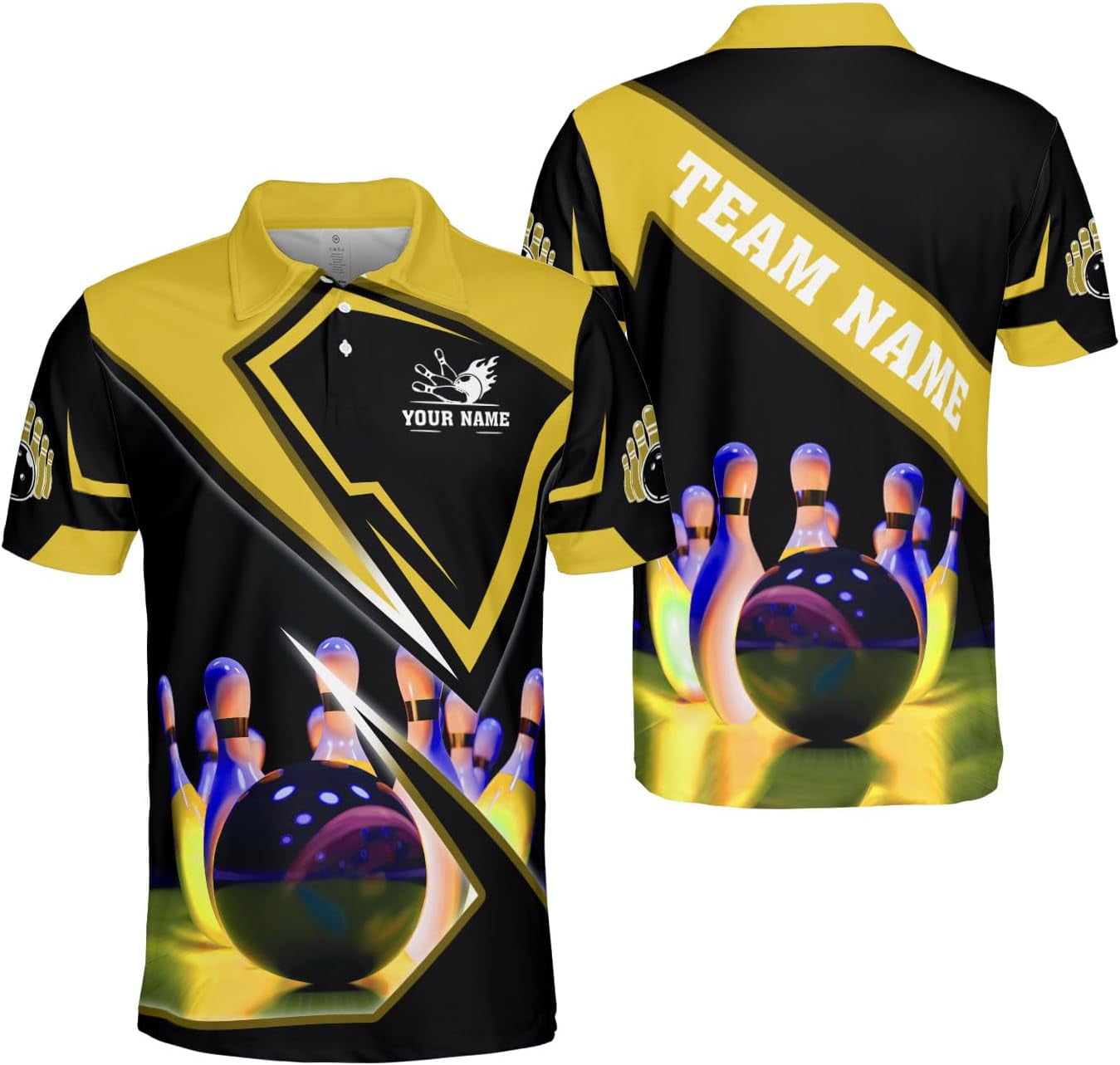 Personalized Name Bowling Polo Shirts 3D for Men and Women, Bowling ...