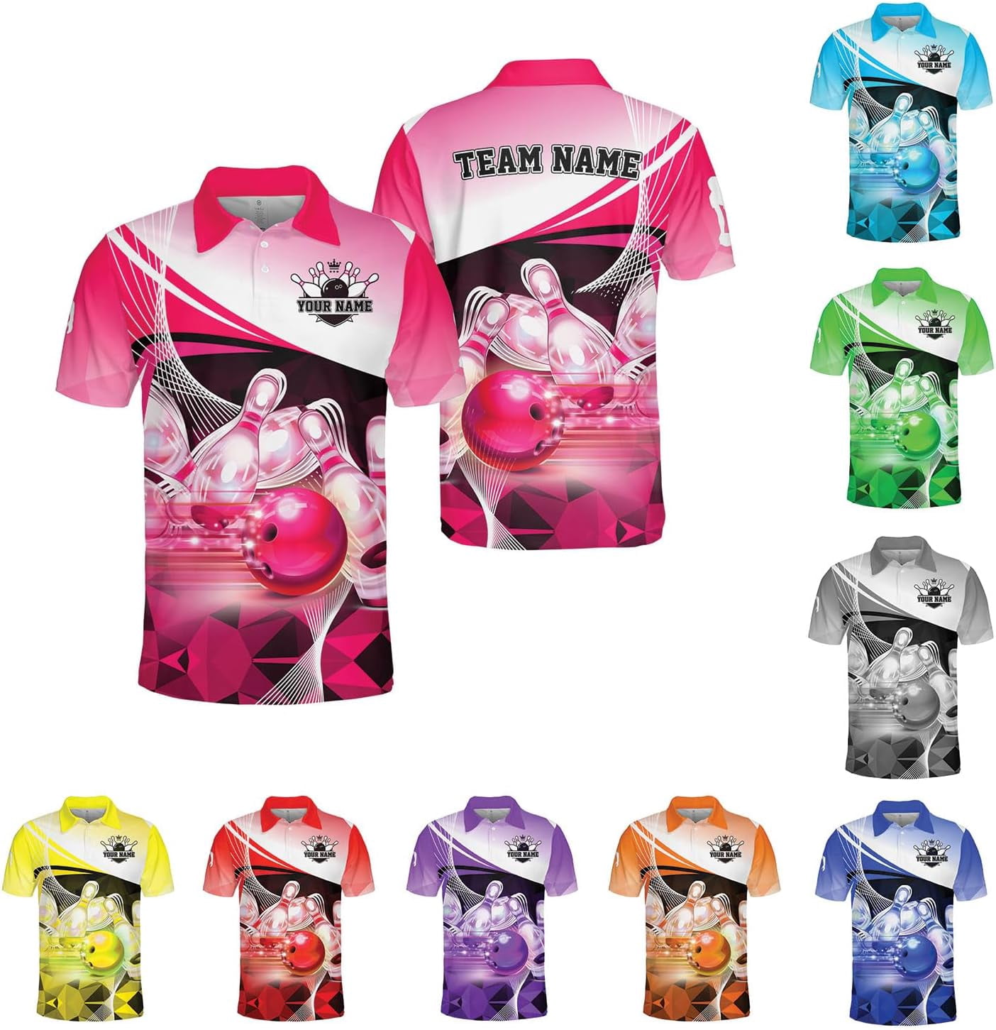 Personalized Name Bowling Polo Shirts 3D for Men and Women, Bowling ...