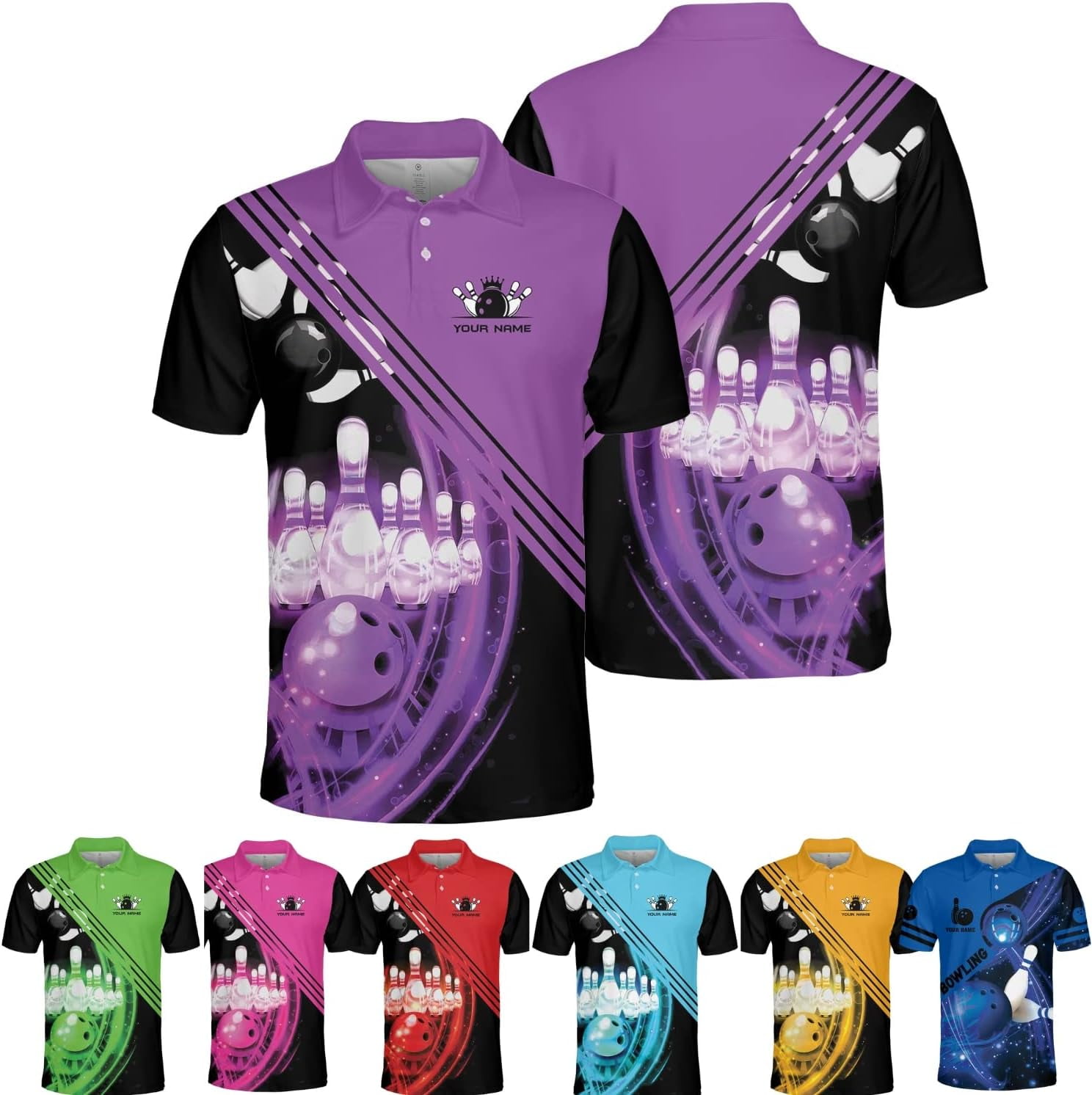 Personalized Name Bowling Polo Shirts 3D for Women, Bowling Shirt ...