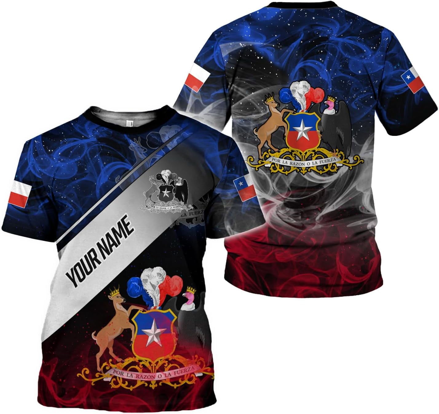 Personalized Name Chile Shirts for Men and Women, Chile Chilean Flag ...