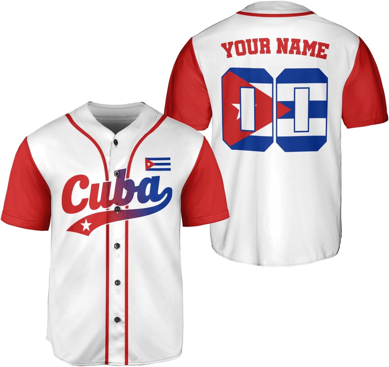 Personalized Name Cuba Baseball Jersey Shirt, Republic of Cuba Flag ...