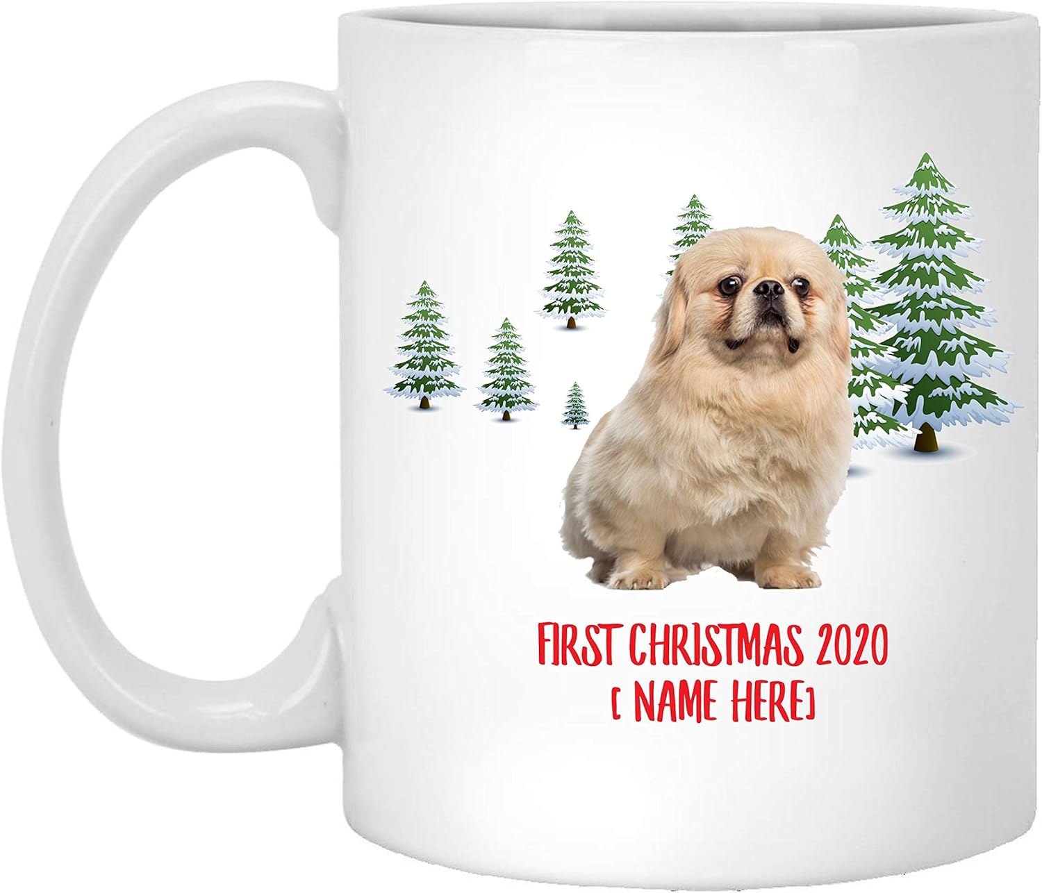 Personalized Name Custom Year Pekingese Gold Fur Dog First Christmas ...