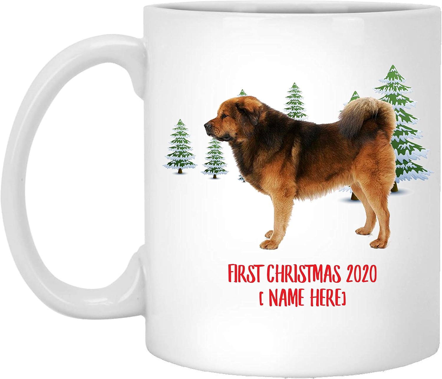 Personalized Name Custom Year Tibetan Mastiff Sable Dog First Christmas ...