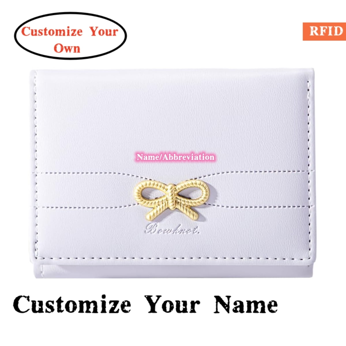 Personalized Name Customized Initials Wallet Fashion Wallets Girls Cute ...