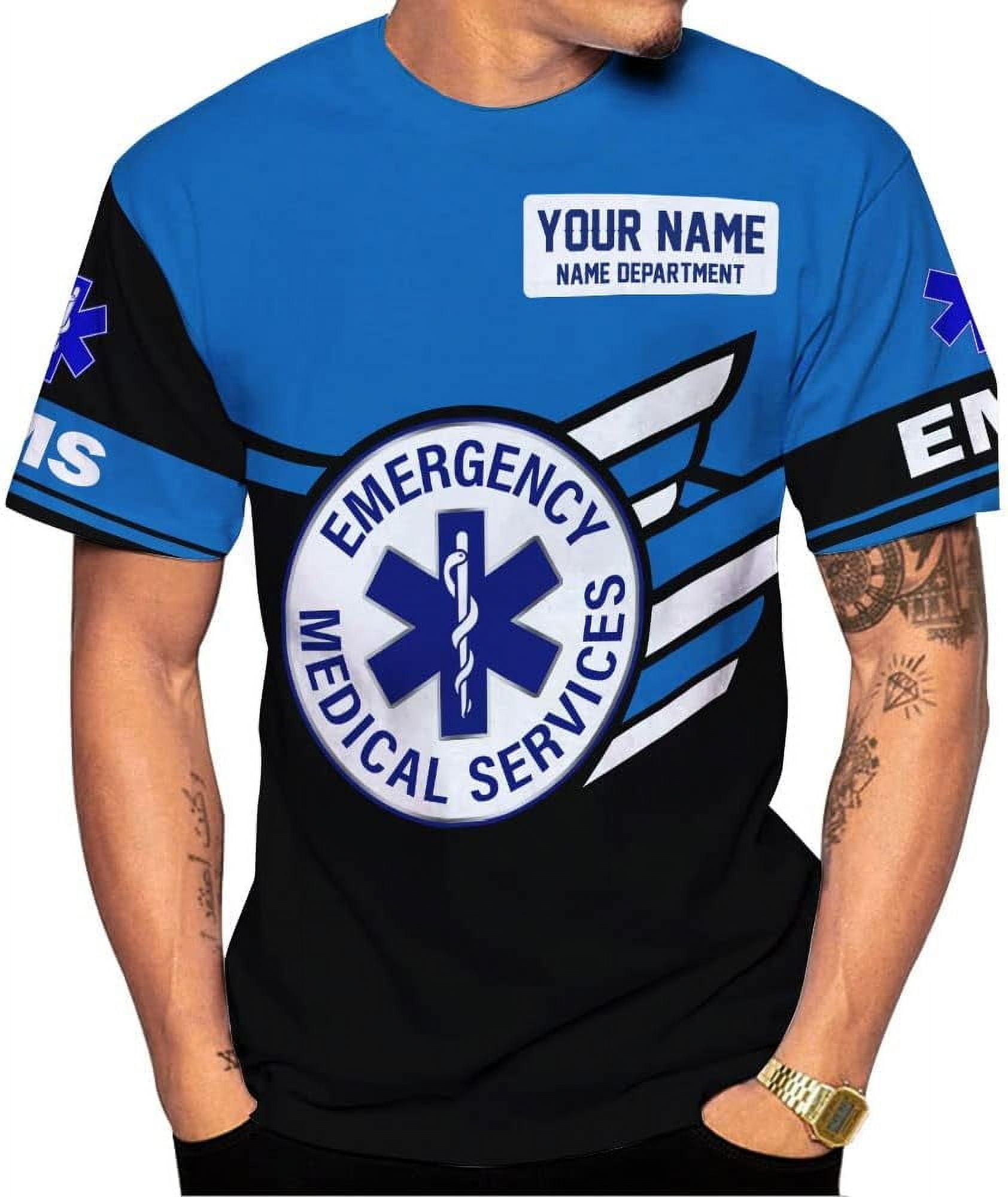 Personalized Name EMS Shirt 3D Uniform Emergency Medical Technician ...