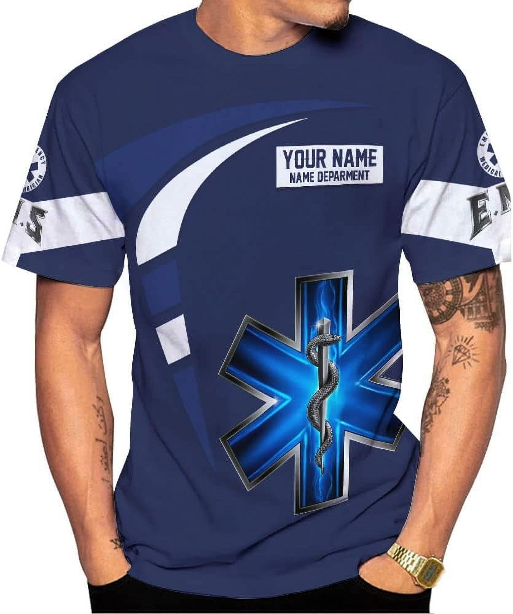 Personalized Name EMS Shirt 3D Uniform Emergency Medical Technician ...