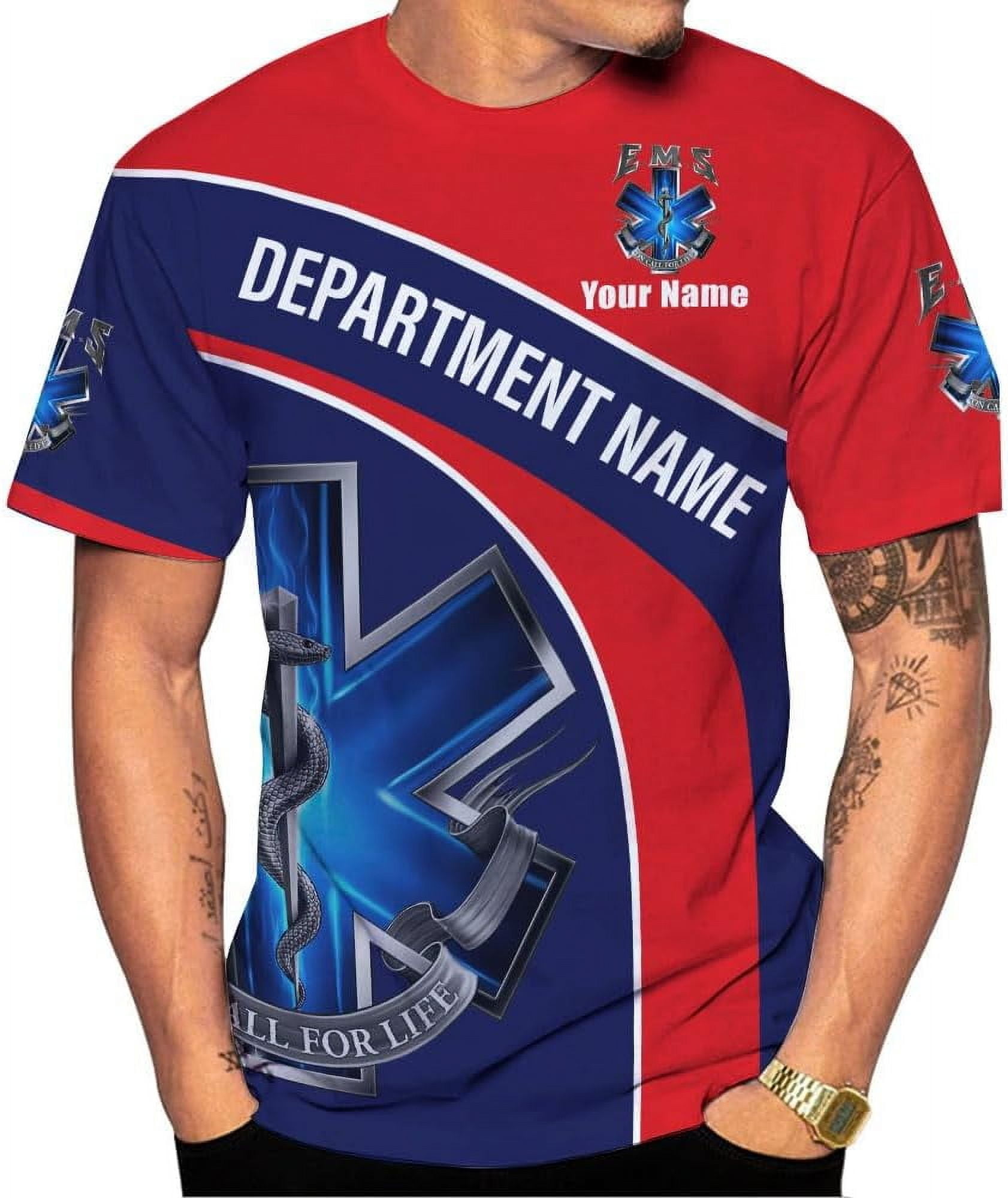 Personalized Name EMS Shirt 3D Uniform Emergency Medical Technician ...