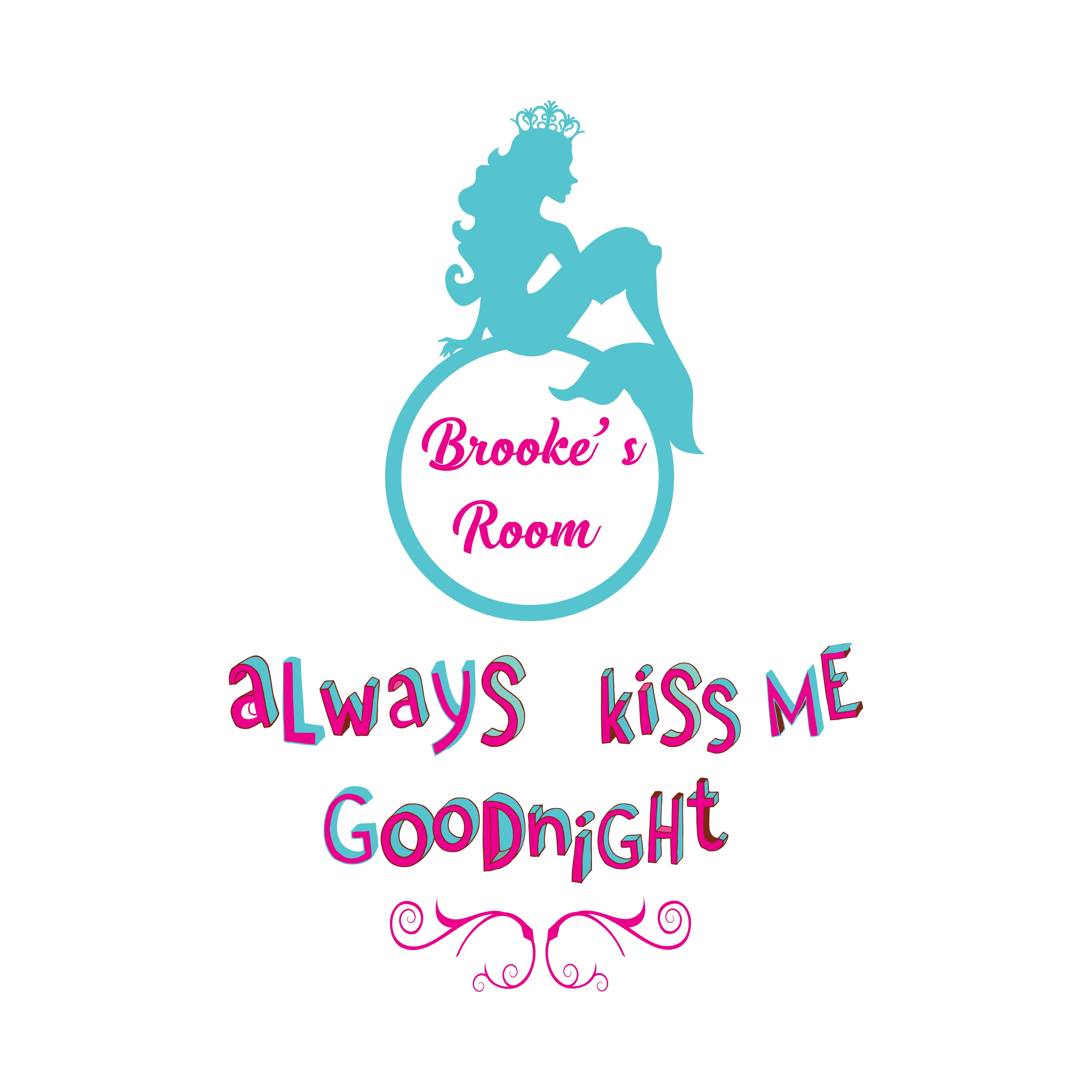 Personalized Name Girly Wall Decal Mermaid In A Crown Custom Name ...