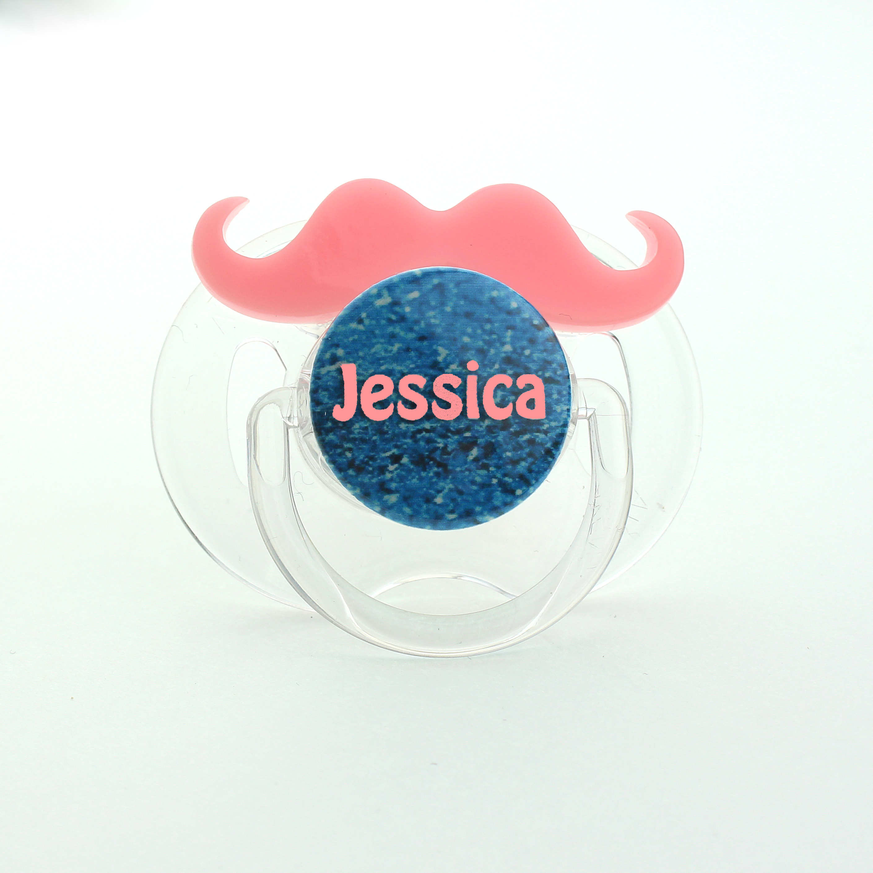 Personalized Name Glitter Mustache Pacifier - Walmart.com