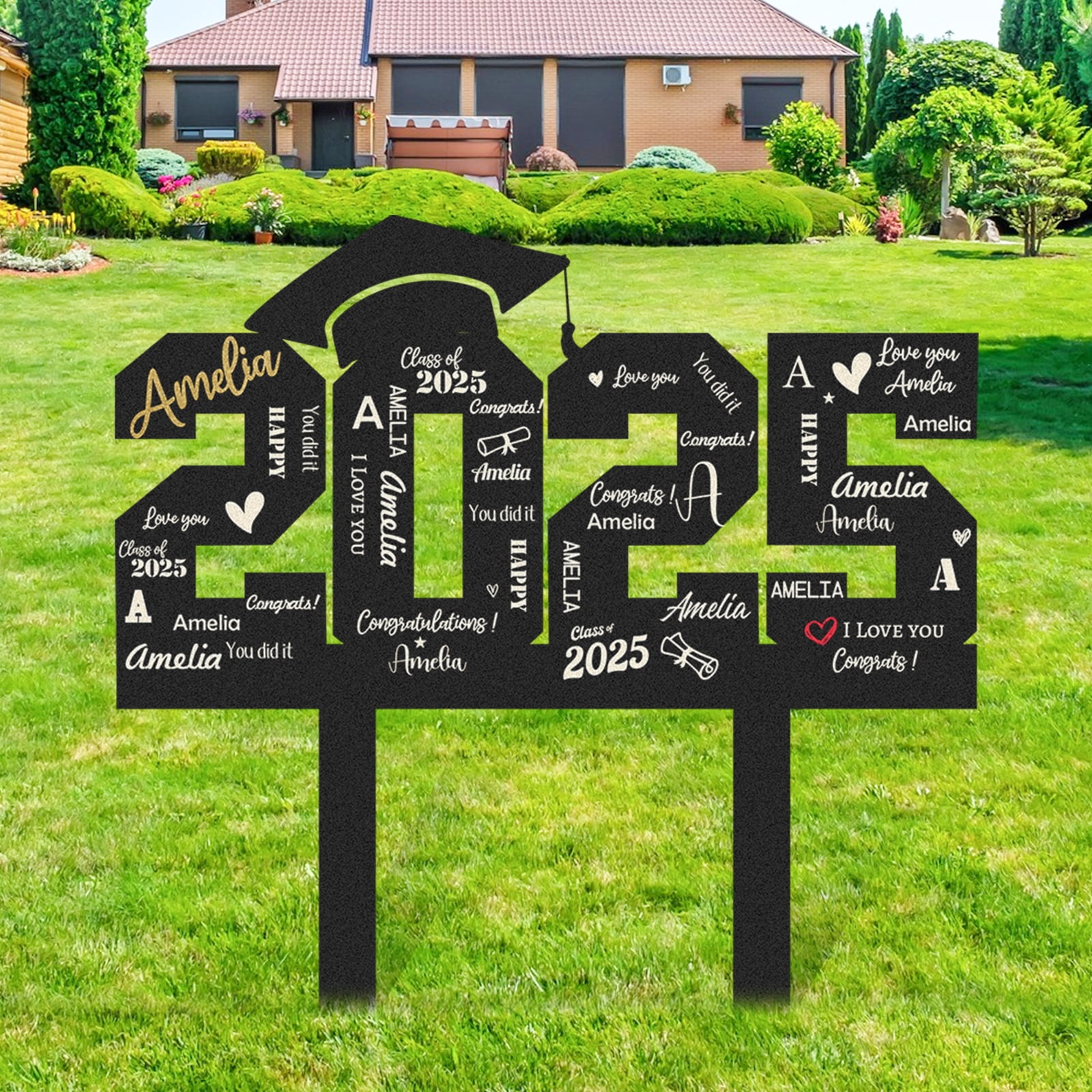 Personalized Name Graduation Yard Sign, 2025 Graduation Gifts Metal ...