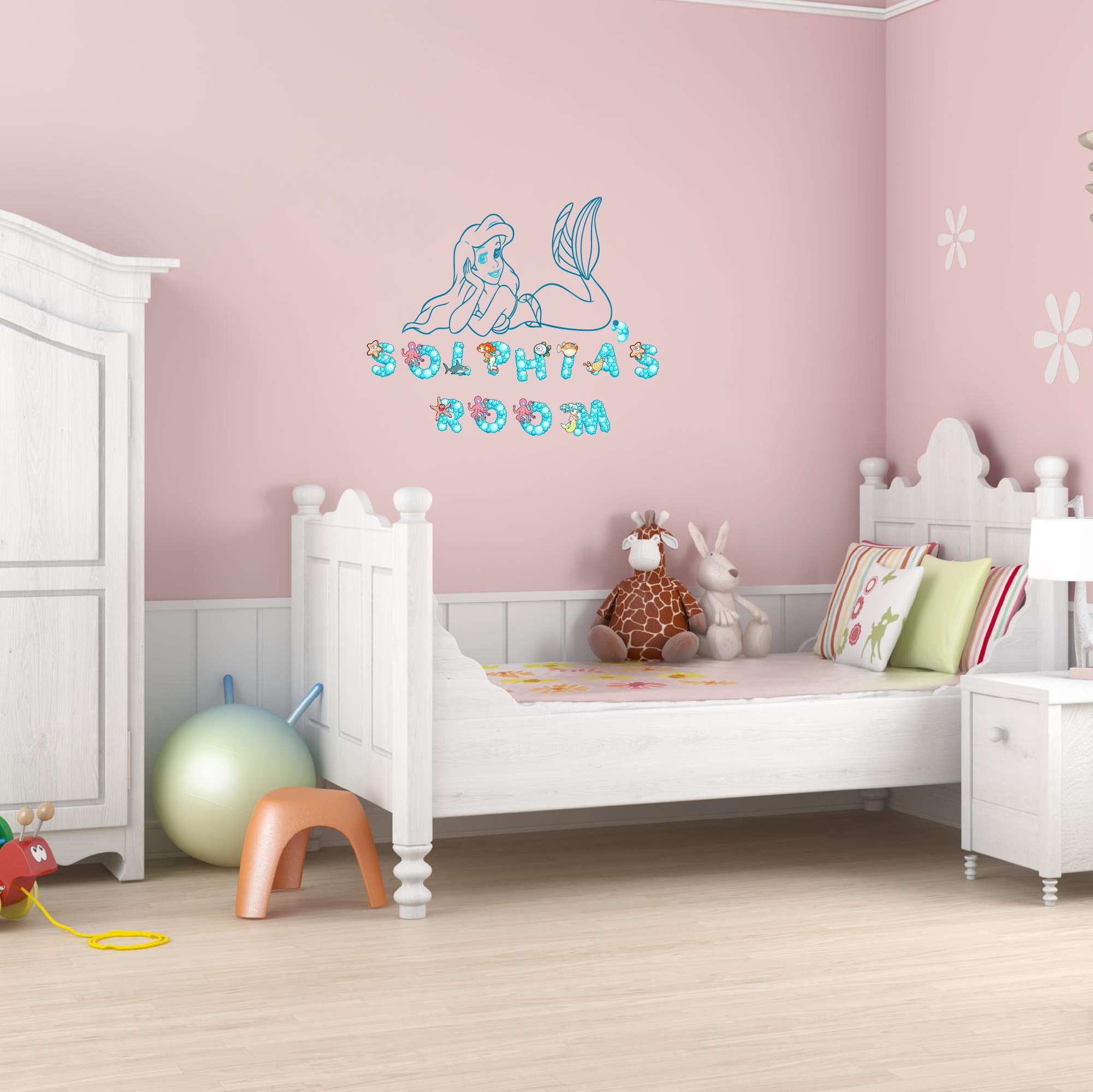 Personalized Name Mermaid Beach Ocean Animals Starfish Octopus Fish ...