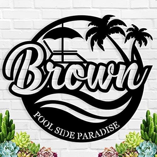 Personalized Name Metal Pool Sign - Swimming Pool Metal Sign ...