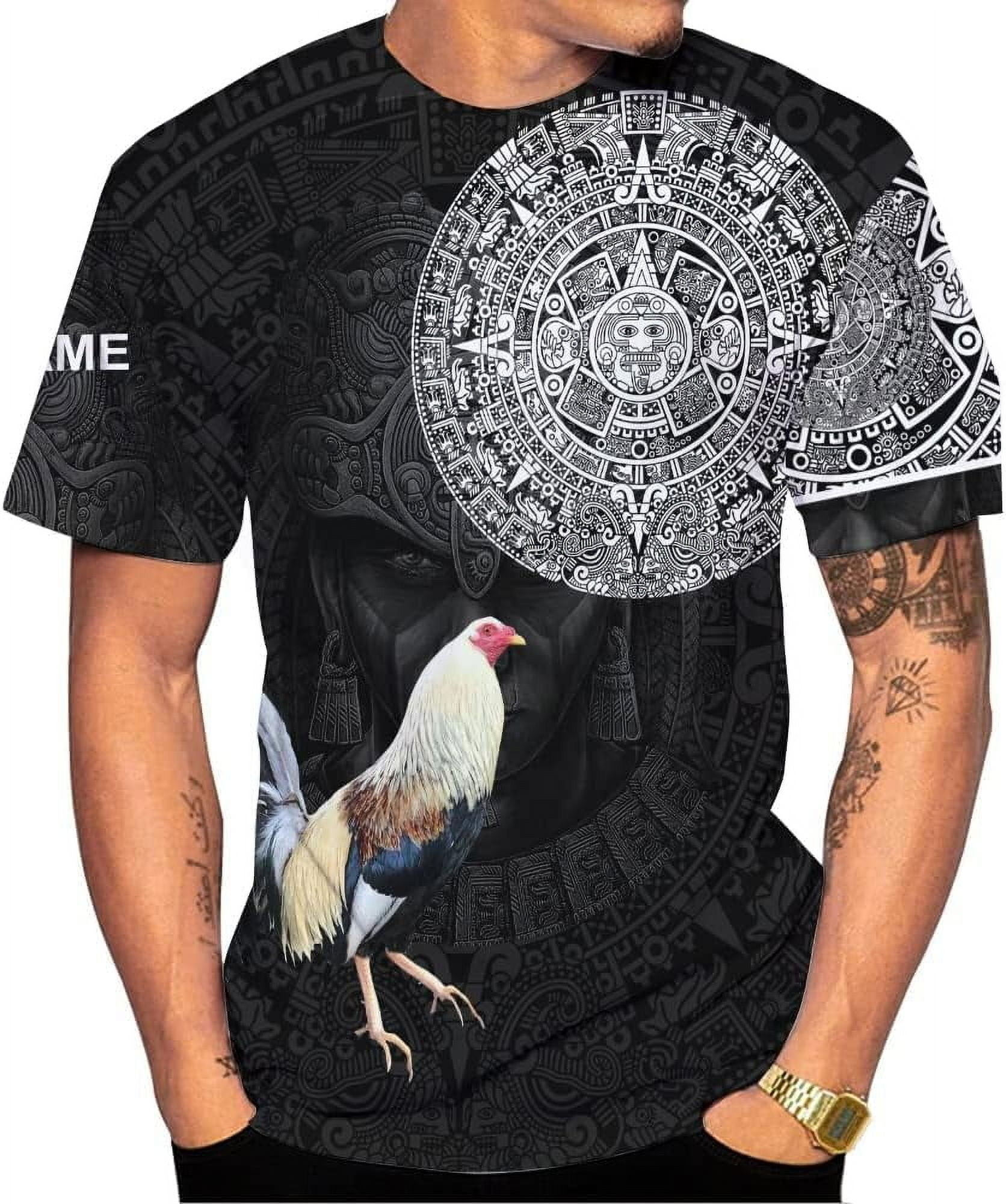 Personalized Name Mexican Shirts for Men 3D, Rooster Mexico Shirts for ...