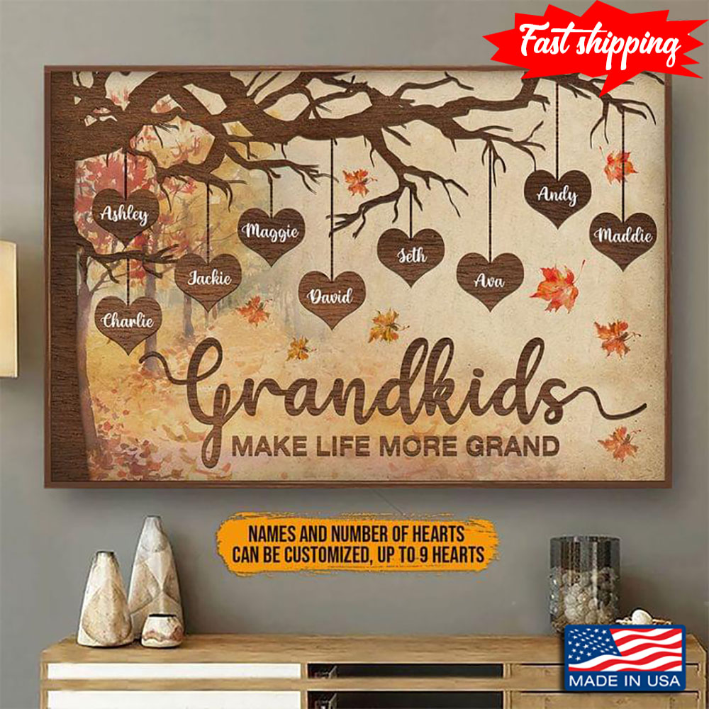 Personalized Name & Number Of Hearts Autumn Leaves Falling Hearts ...