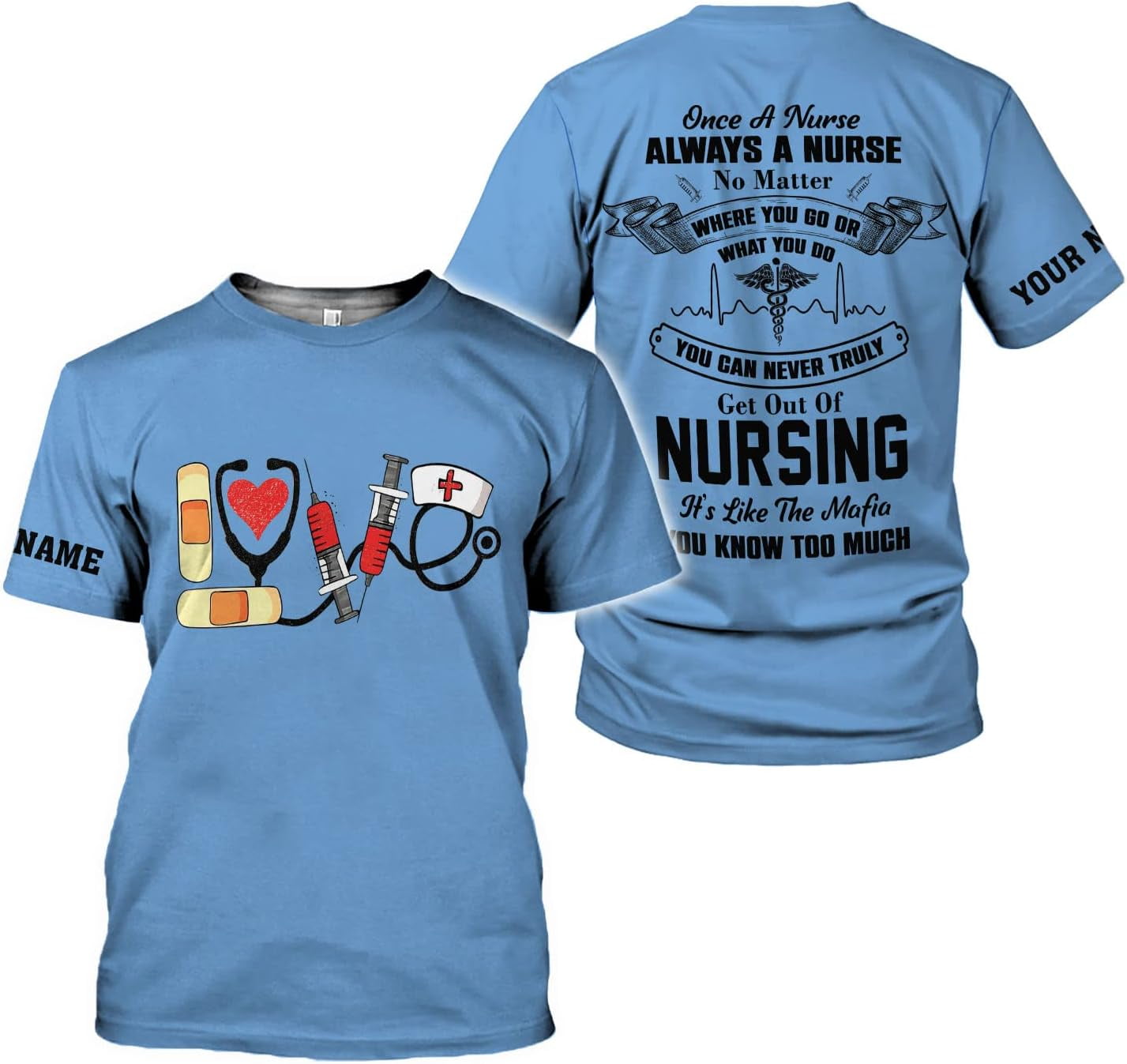 Personalized Name Nurses Shirts 3D Nurse Shirts for Women Emergency ...