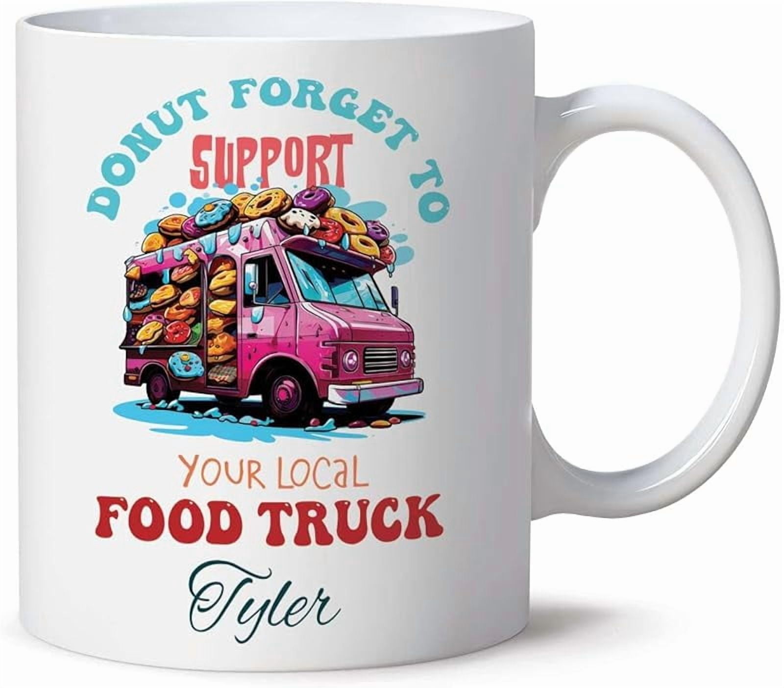 Personalized Name On An Old Man With A Tow Truck Tea Cups, Novelty ...