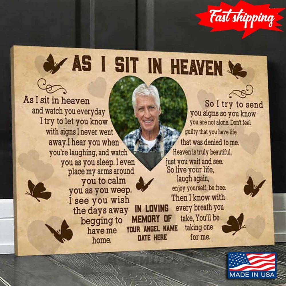 Personalized Name, Photo & Date In Loving Memory Of Angel Butterflies ...